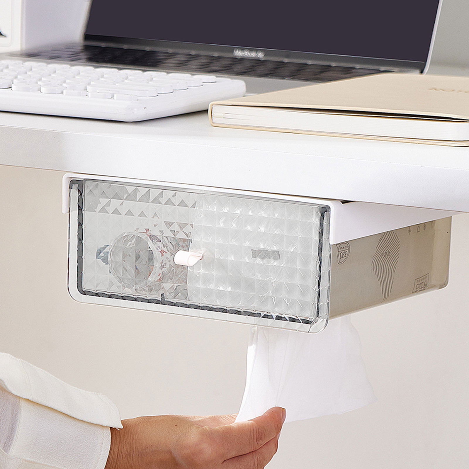 Skimskl Under-Table Drawer Storage Box, Invisible Design, Efficient ...