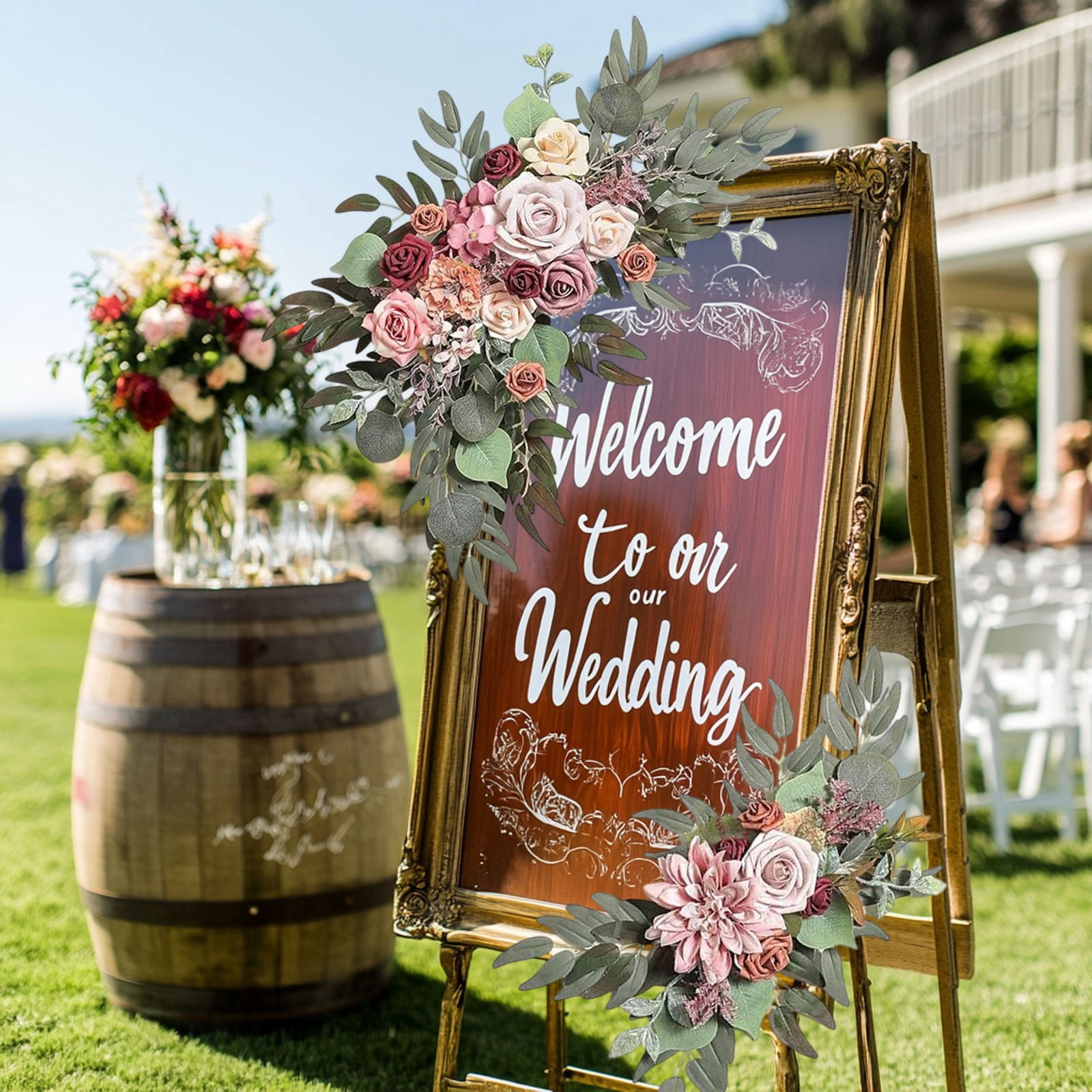 Skimskl Wedding Decoration Set, Vibrant Simulation Flower Arch ...