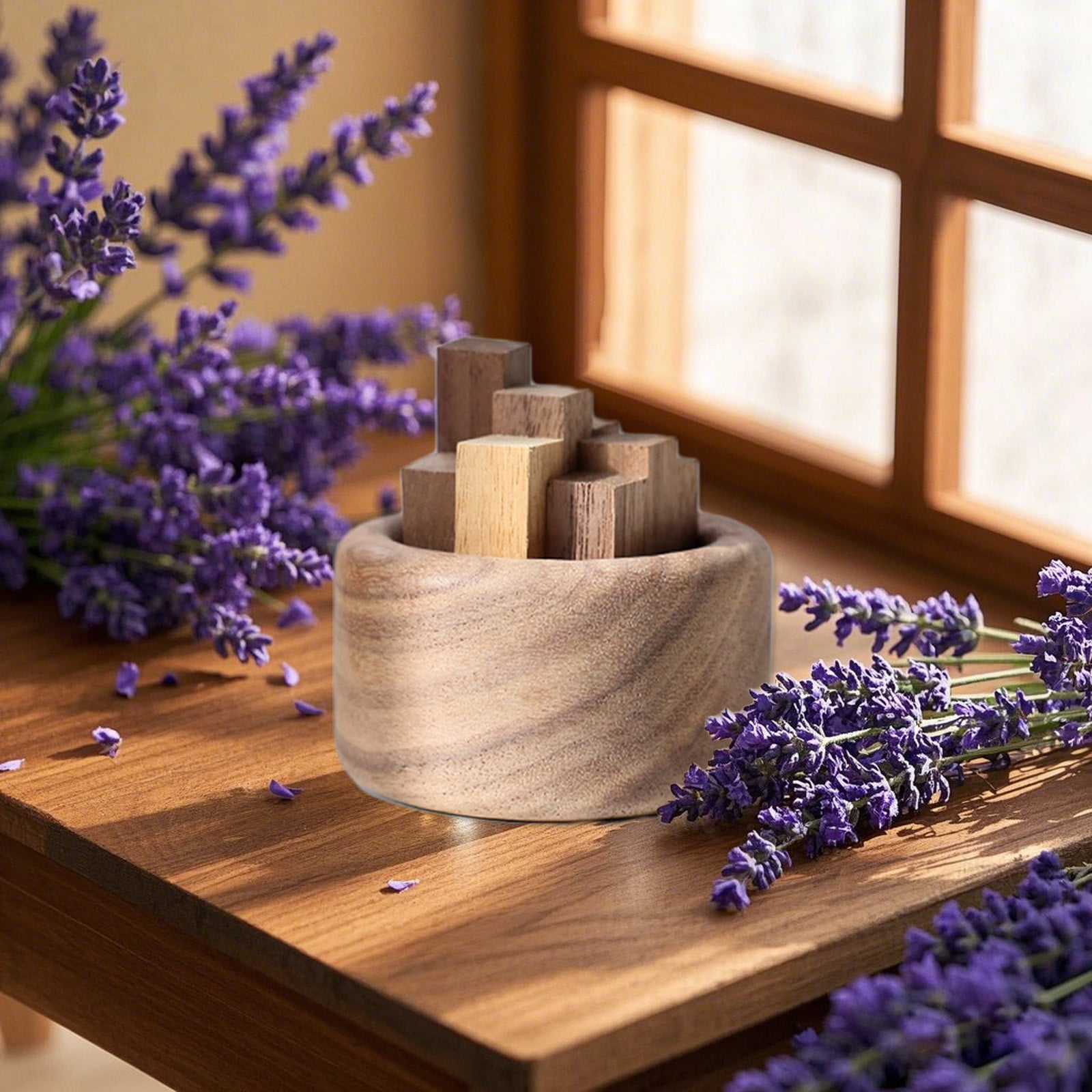 Skimskl Wood Aromatic Ornament, Elegant Walnut Sphere Perfume Diffuser, Durable Solid Wood Car ...