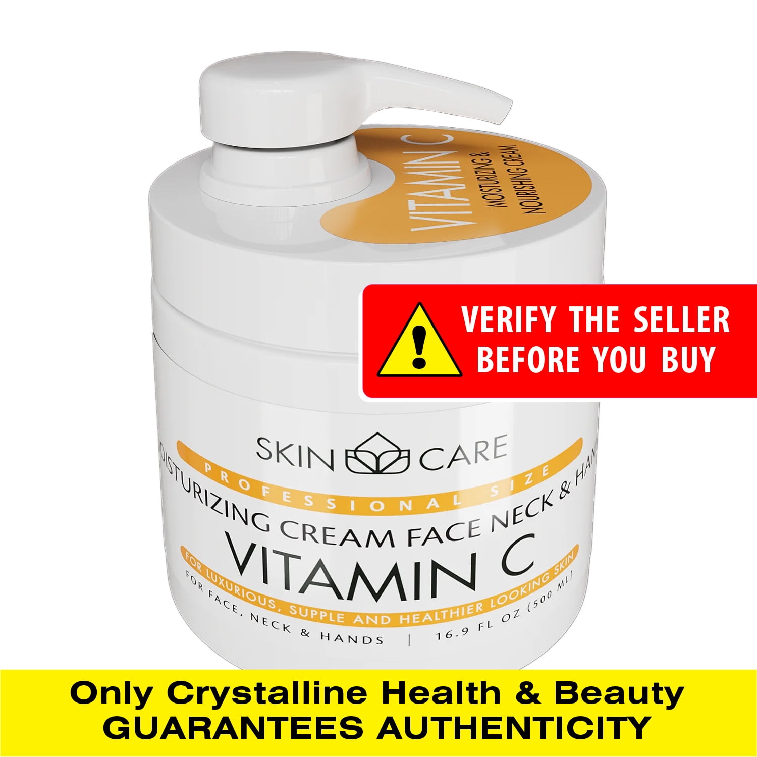 Skin Care Moisturizing Cream with Vitamin C for All Skin Types- 16.9 fl ...
