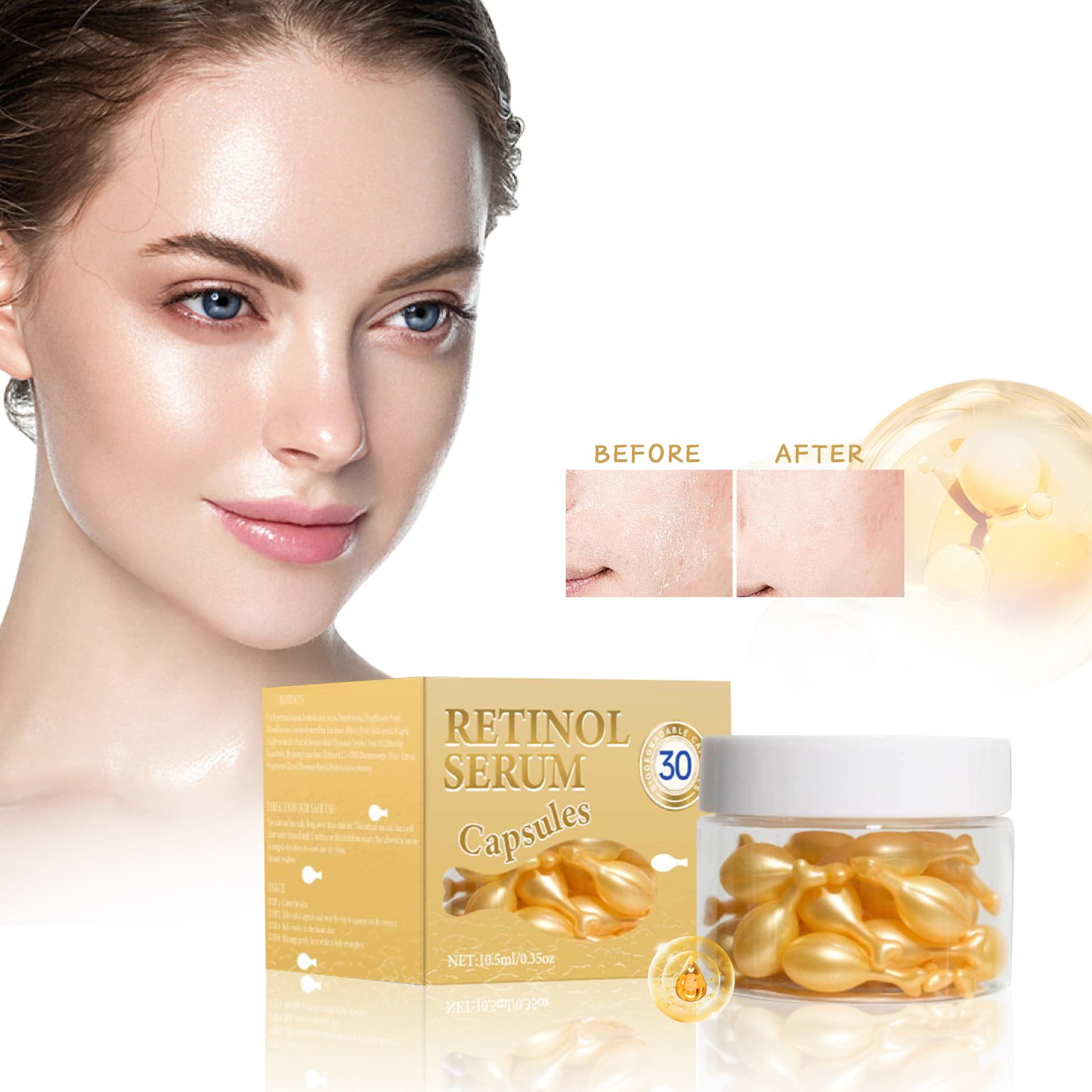 Skin Care Set, Retinol Capsules Retinol Serum 30 Capsules Firming And ...