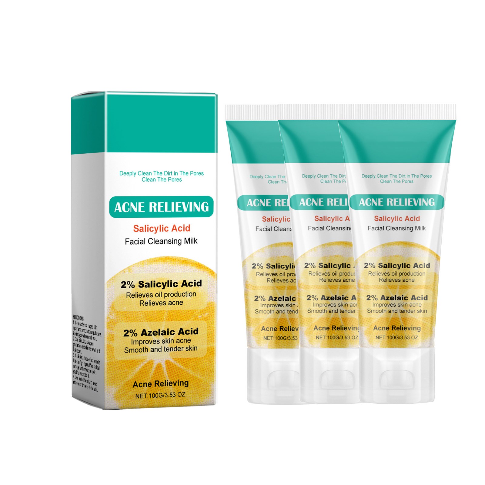 Skin Care Set, Salicylic Anti-acne Cleanser, Moisturizing, Oil ...