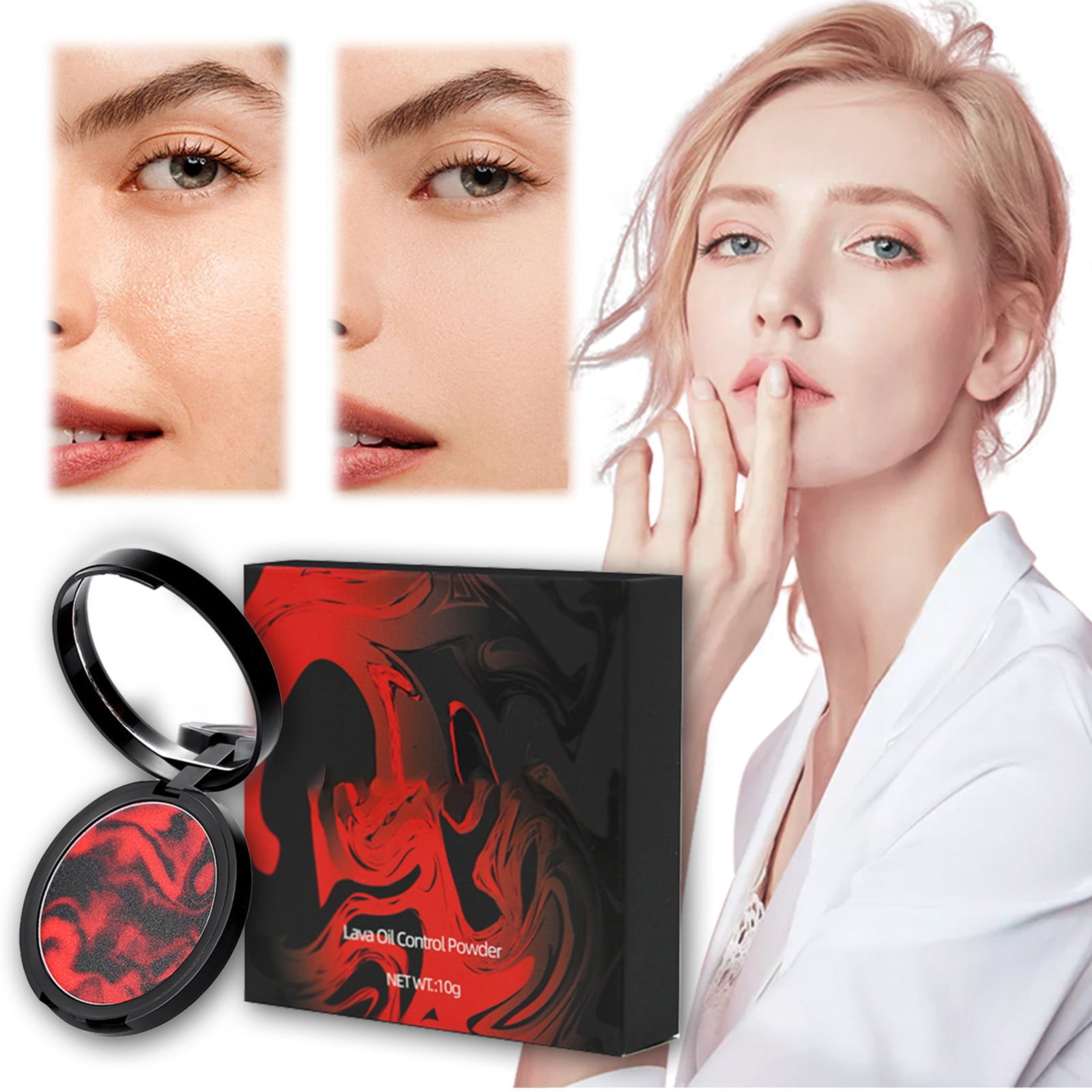 Skin Care Volcano Oil Control Face Pressed Powder Red Jelly Transparent ...