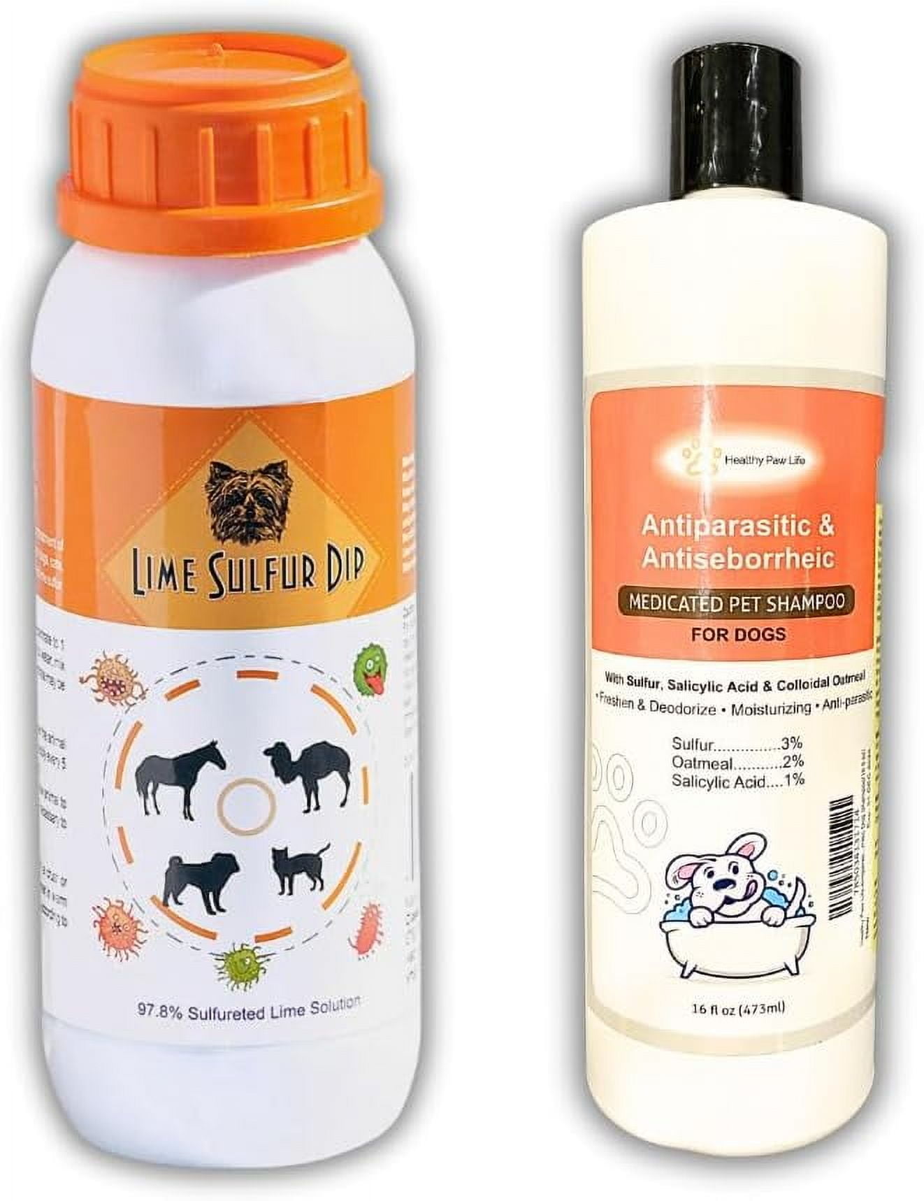 Skin & Coat Care Combo - Lime Sulfur Dip 16 oz + Antiparasitic ...