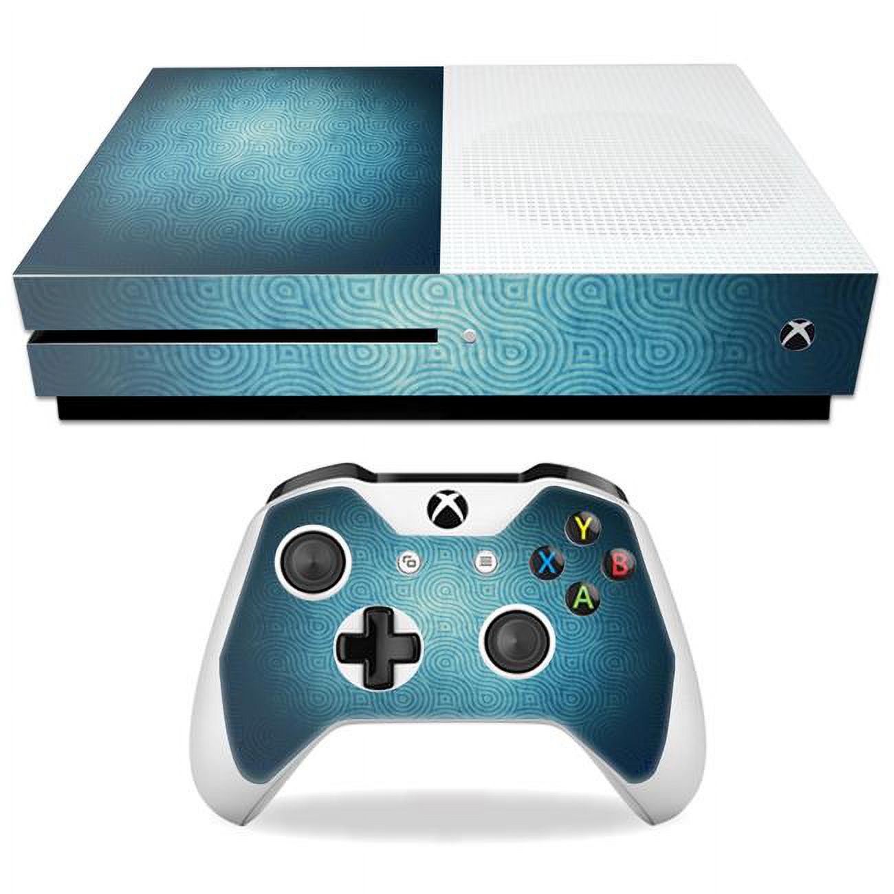 Skin Decal Wrap Compatible With Microsoft Xbox One S Blue Swirls ...