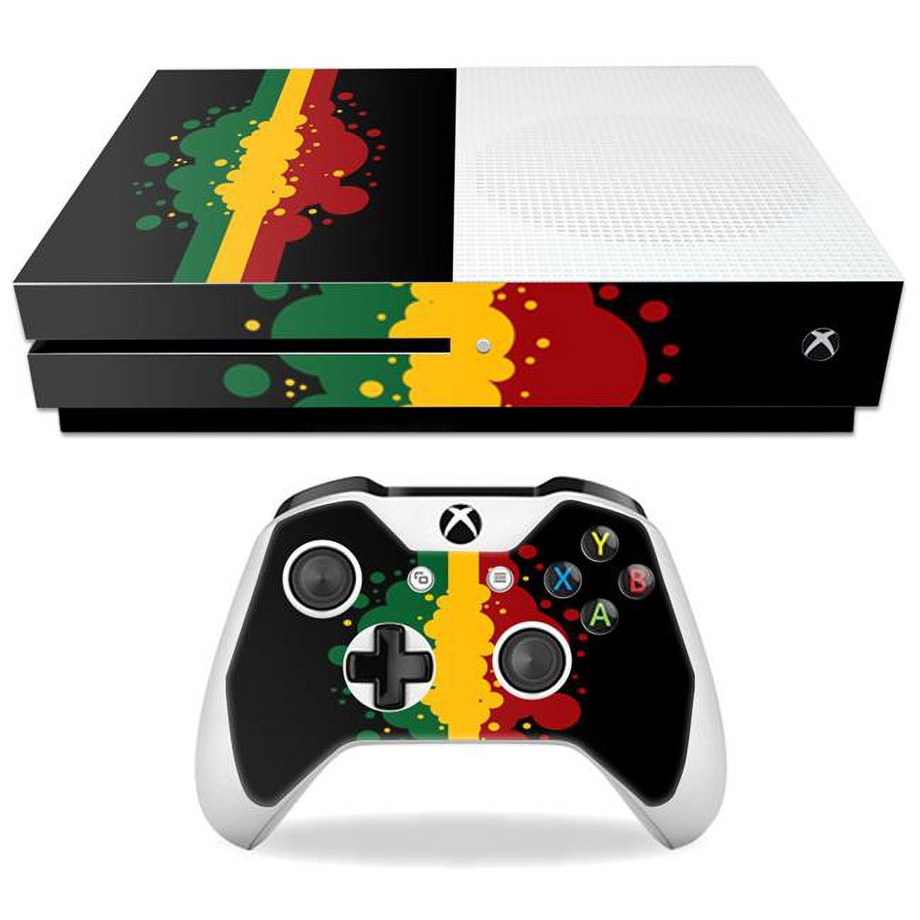 Skin Decal Wrap Compatible With Microsoft Xbox One S Rasta Flag ...