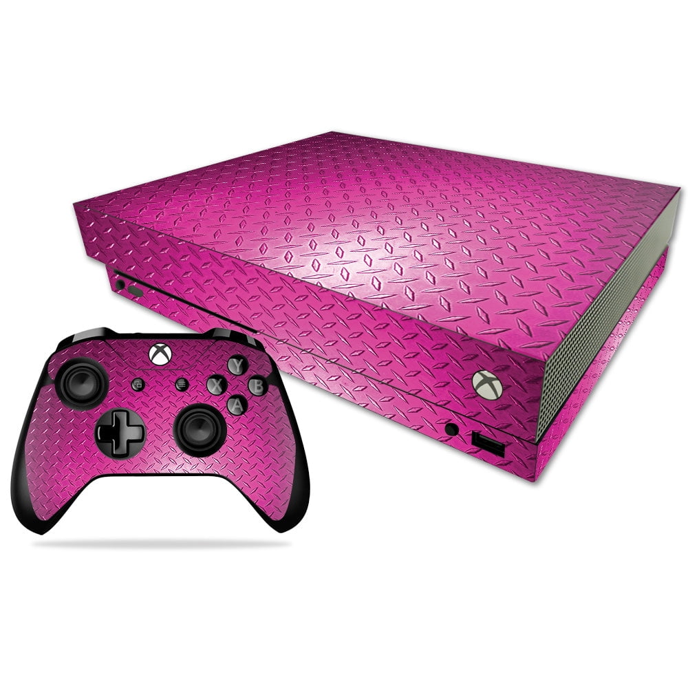 Skin Decal Wrap Compatible With Microsoft Xbox One X Pink Diamond Plate ...