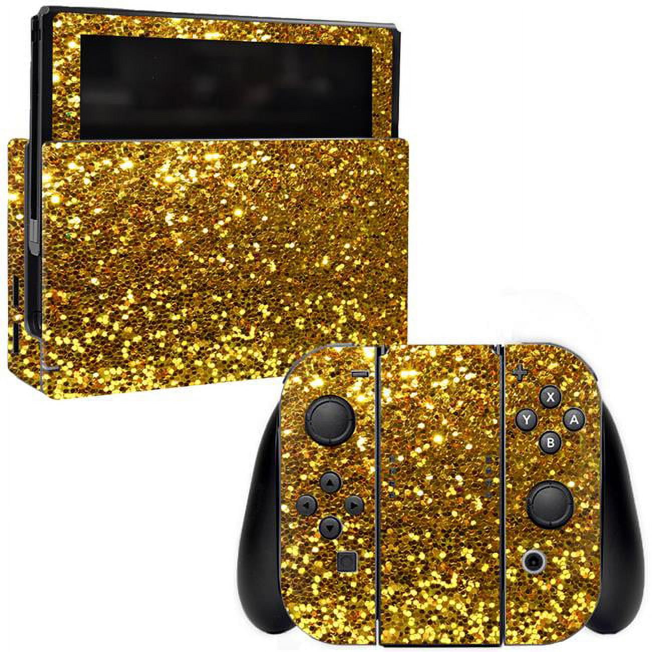 Skin Decal Wrap Compatible With Nintendo Switch Sticker Design Gold ...