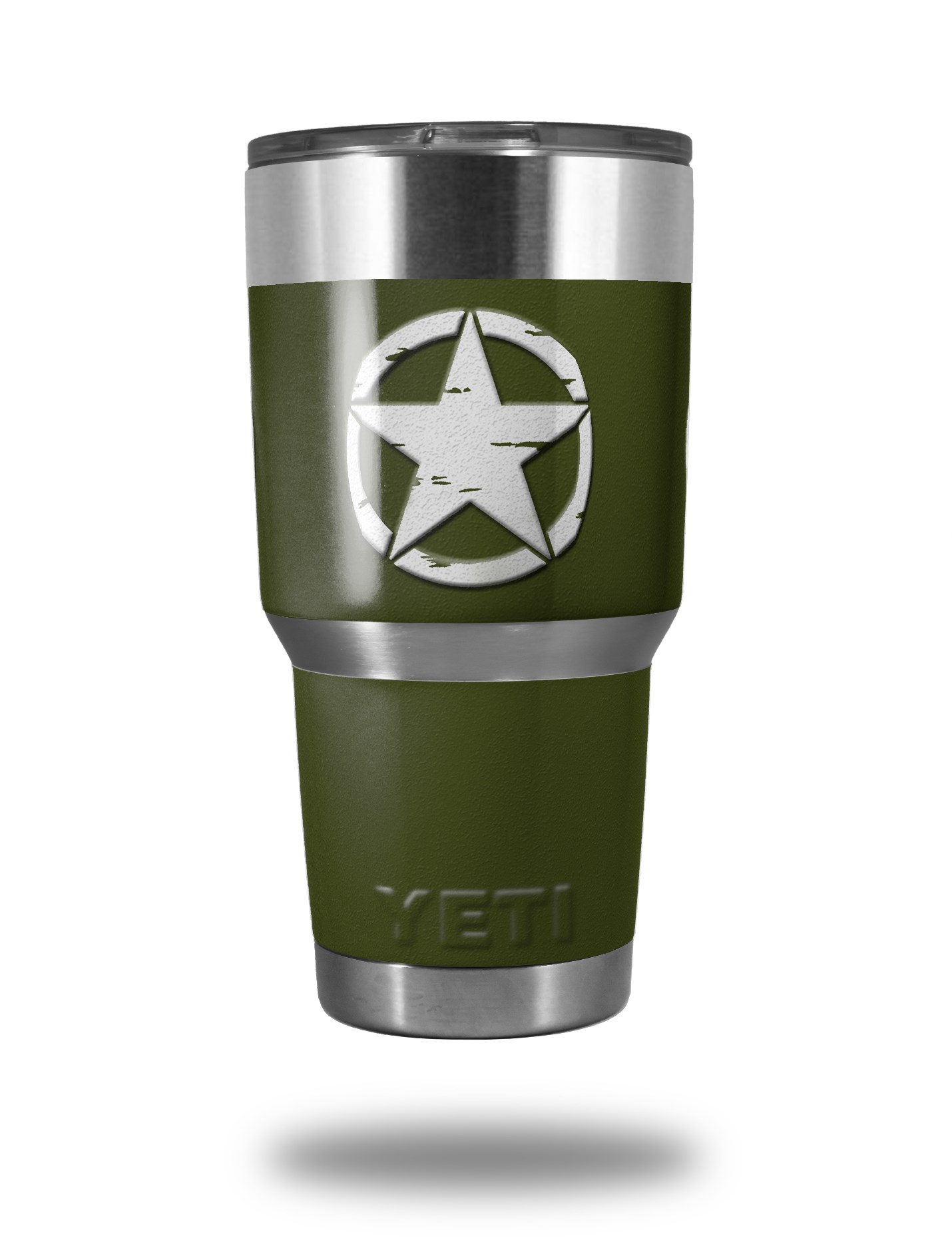 Skin Decal Wrap for Yeti Tumbler Rambler 30 oz Distressed Army Star ...