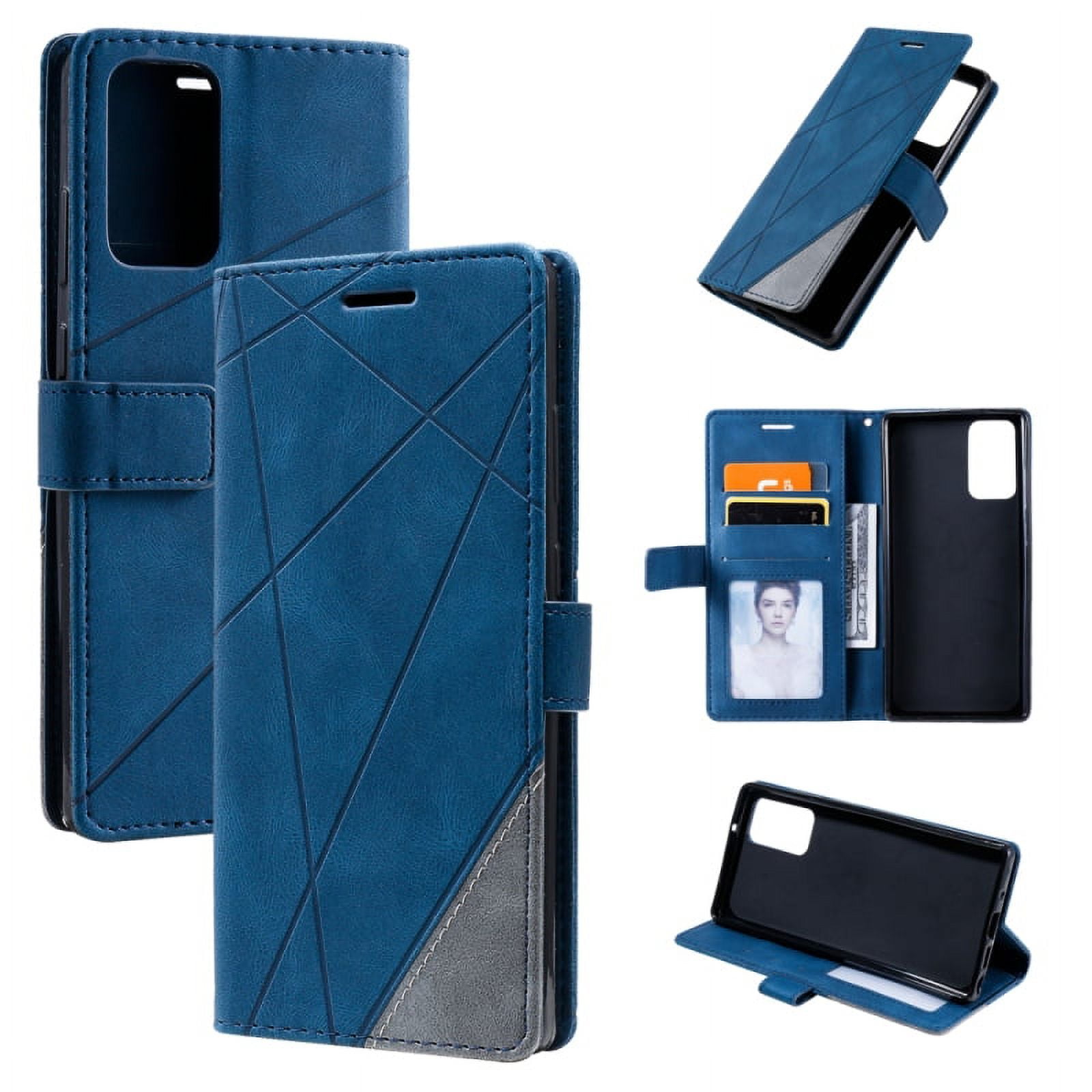 Skin Feel Splicing Horizontal Flip Leather Case with Holder & Card ...