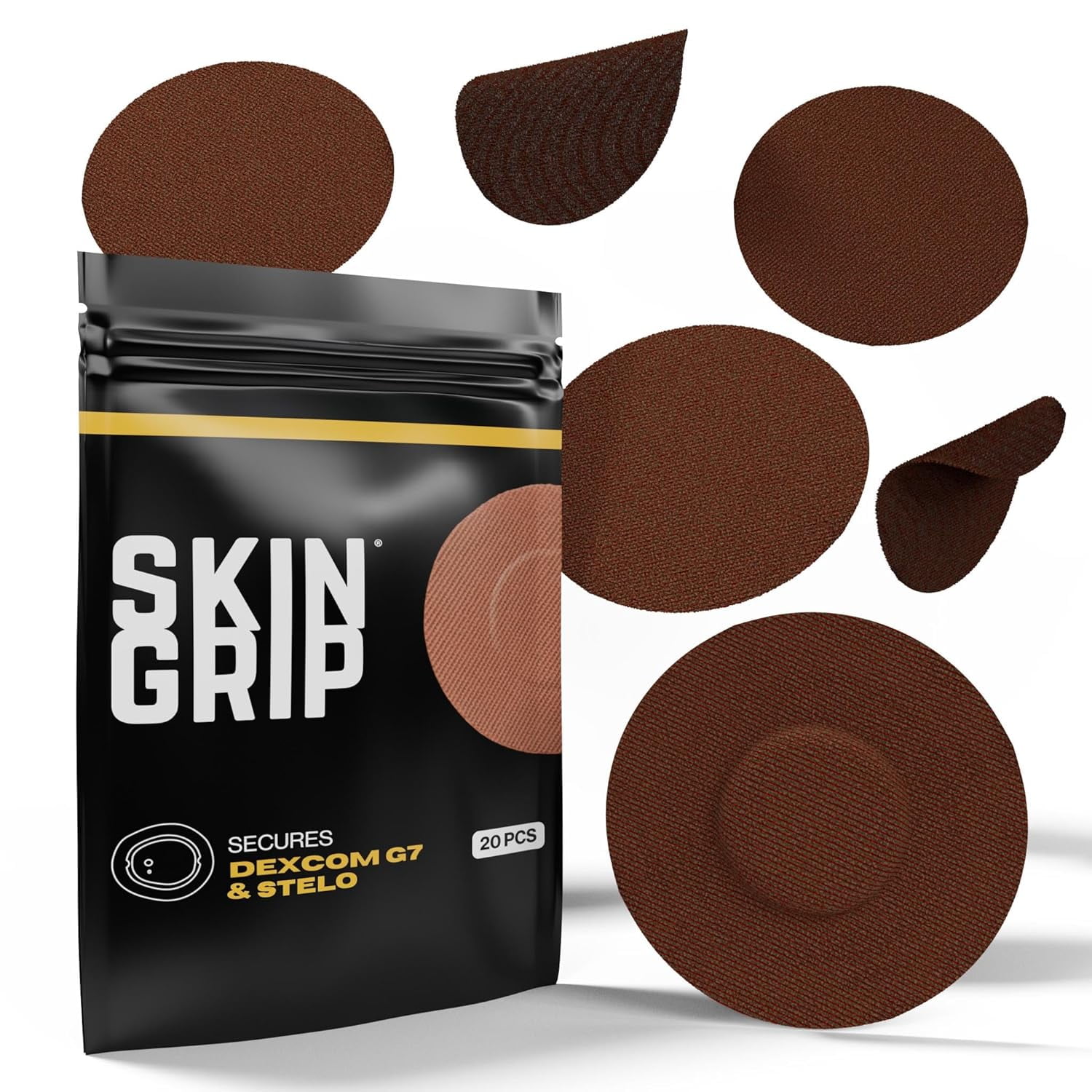 Skin Grip Adhesive Patches for Dexcom G7 & Stelo CGM – Waterproof ...