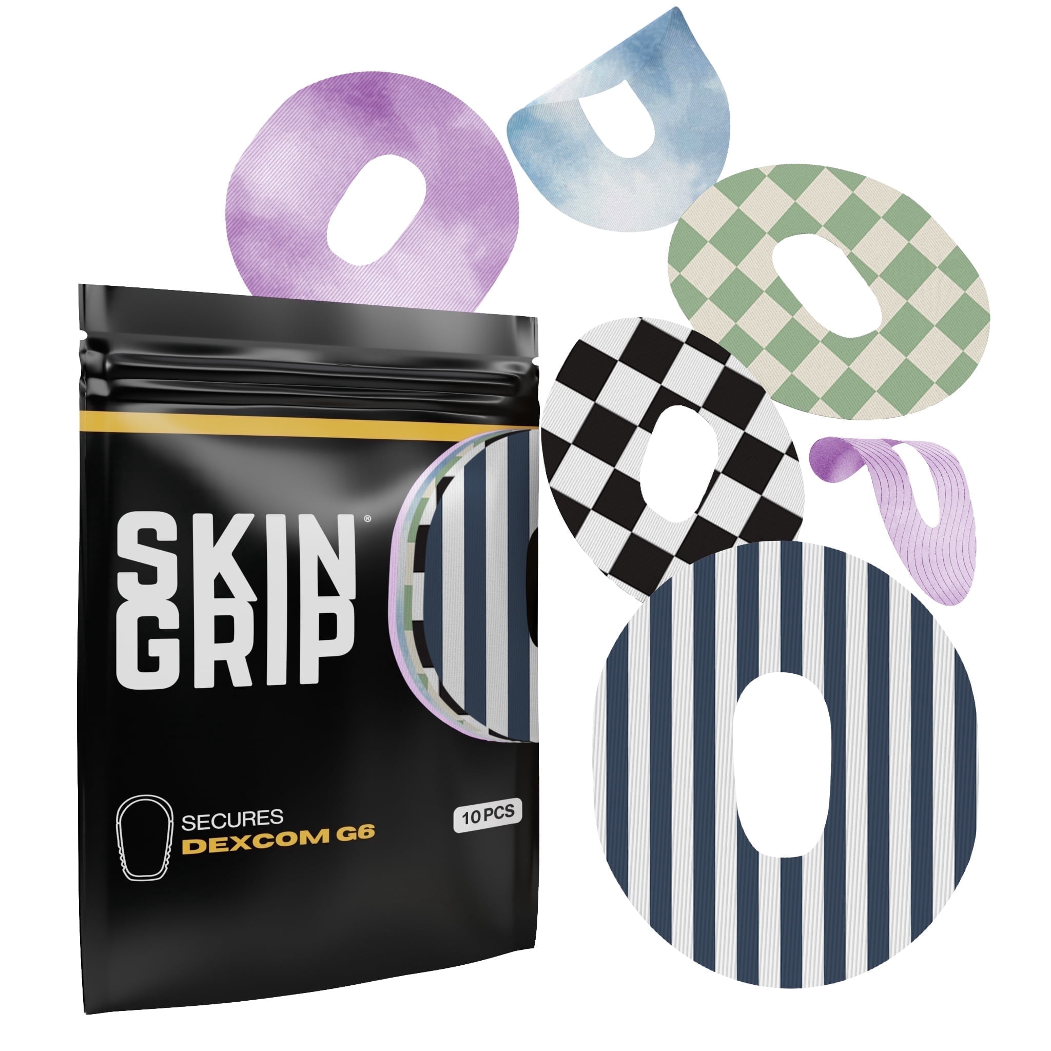 Skin Grip Dexcom G6 Patches - 10 Pack, Waterproof CGM Glucose Monitor ...