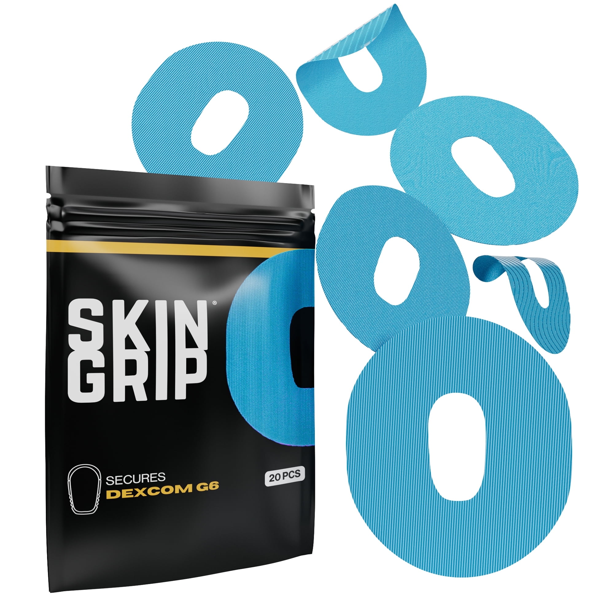 Skin Grip Dexcom G6 Patches - 20 Pack, Waterproof CGM Glucose Monitor ...