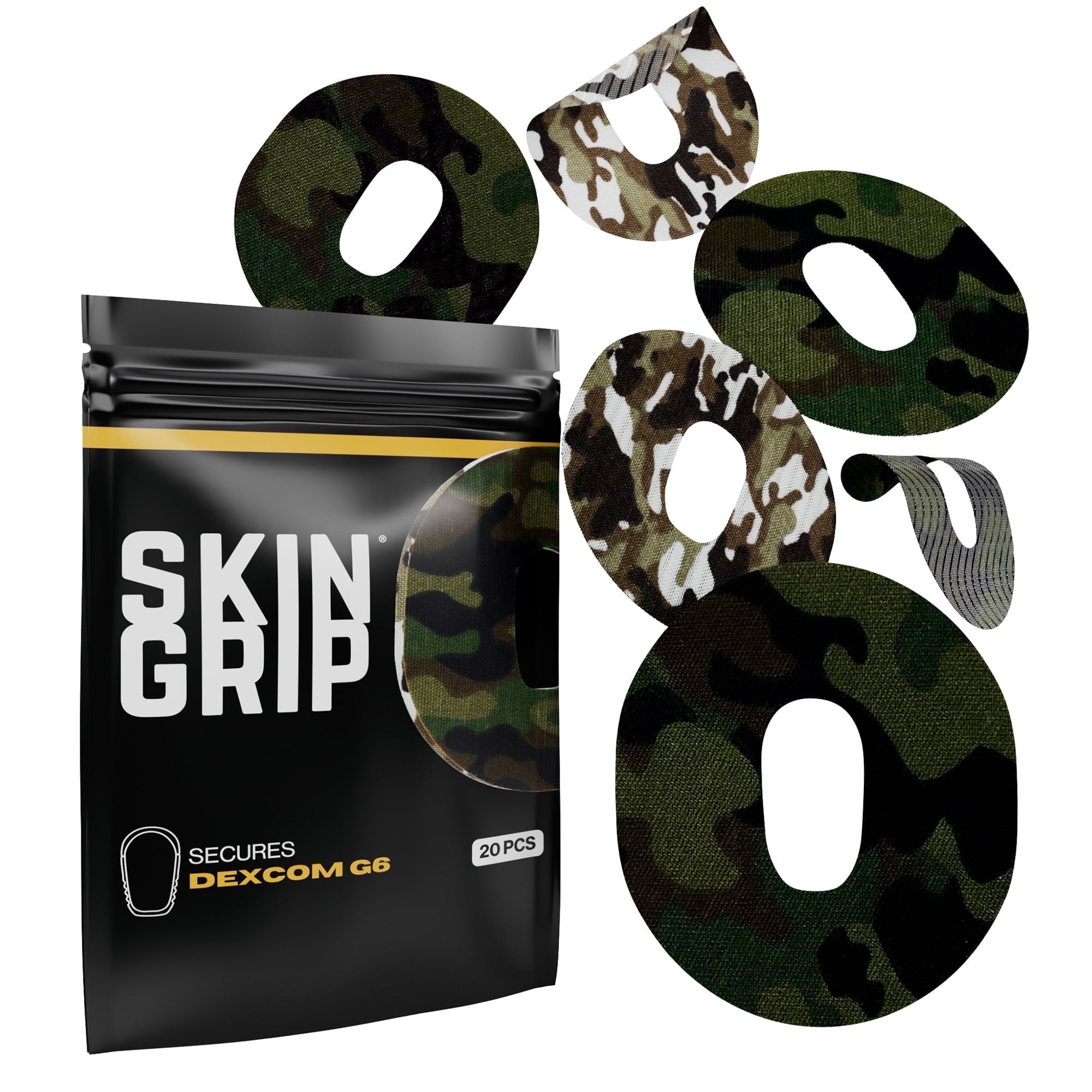 Skin Grip Dexcom G6 Patches - 20 Pack, Waterproof CGM Glucose Monitor ...