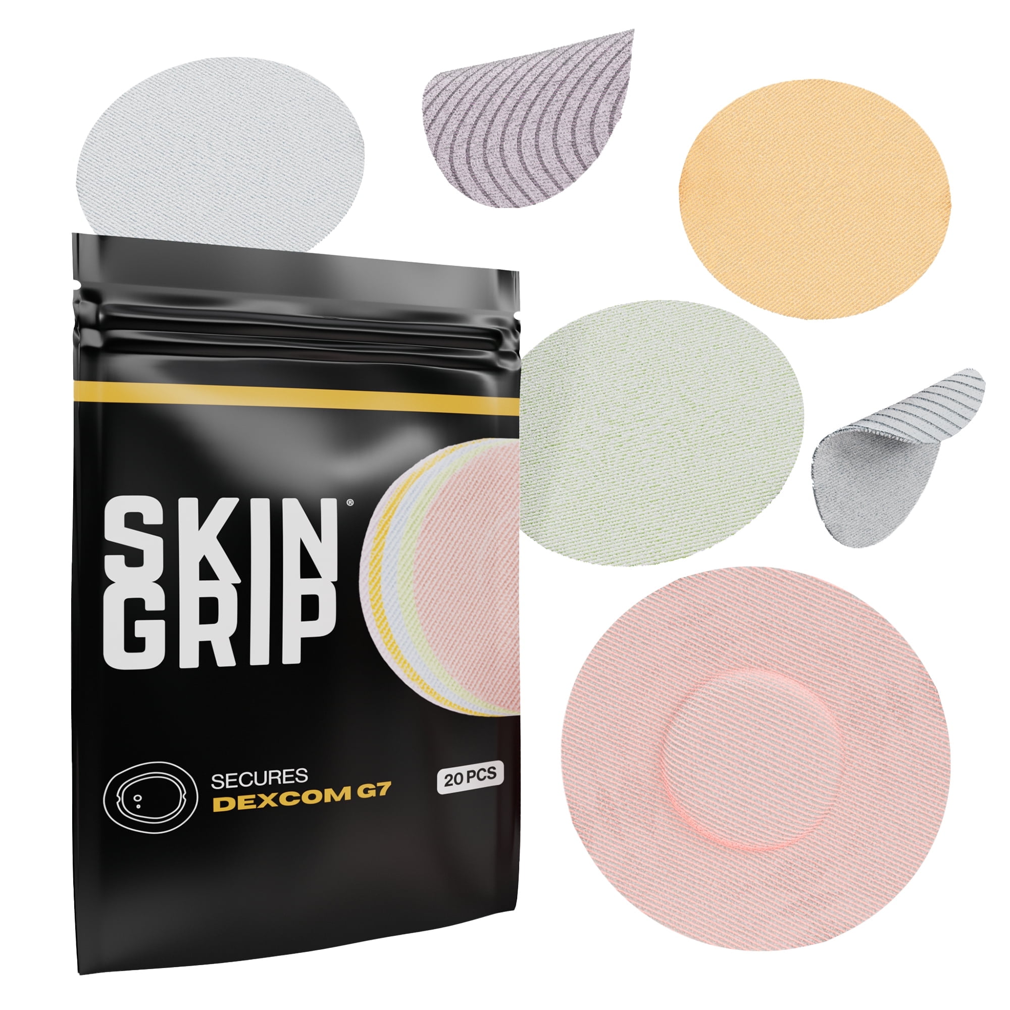 Skin Grip Dexcom G7 & Stelo Patches - 20 Pack, Waterproof CGM Glucose ...