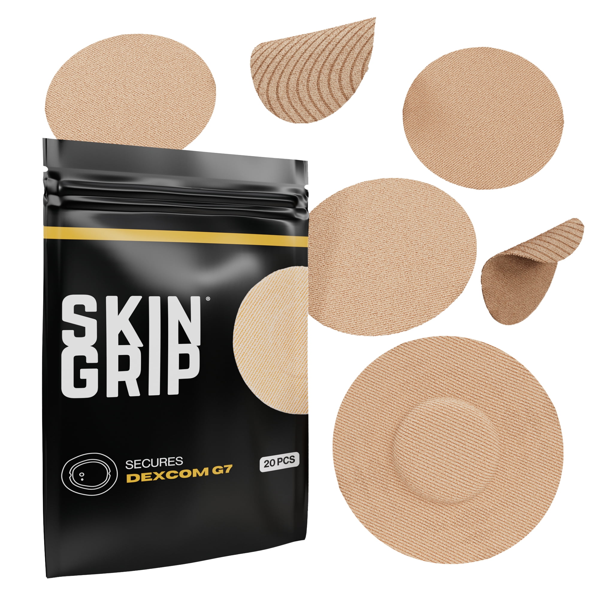 Skin Grip Dexcom G7 & Stelo Patches - 20 Pack, Waterproof CGM Glucose ...