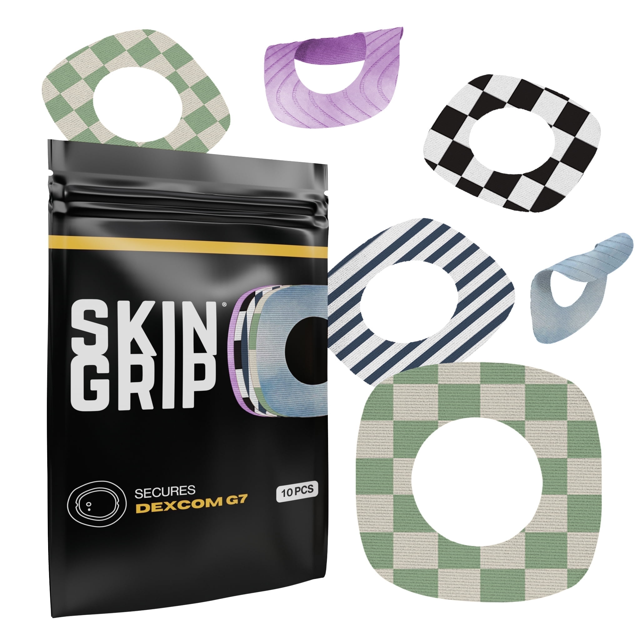 Skin Grip Dexcom G7 & Stelo Patches with Sensor Cut-Out Hole - 10 Pack ...