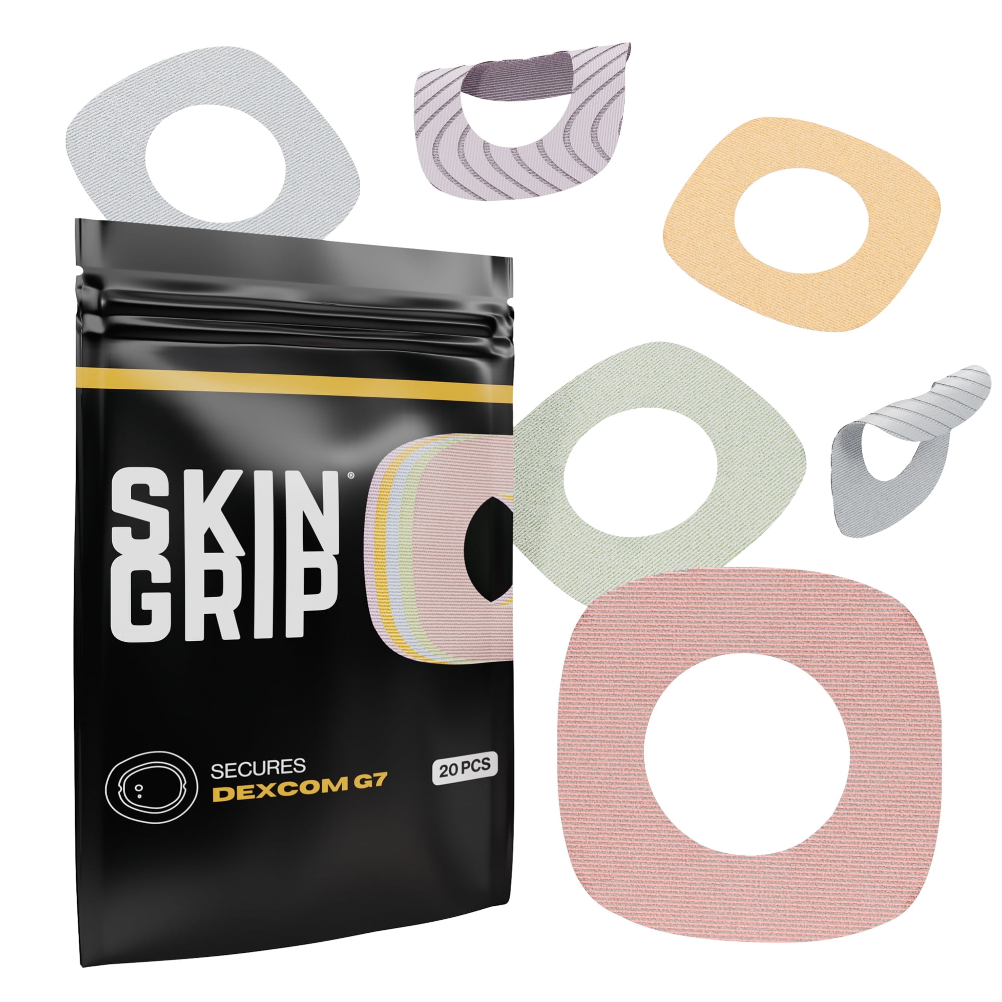 Skin Grip Dexcom G7 & Stelo Patches with Sensor Cut-Out Hole - 20 Pack ...