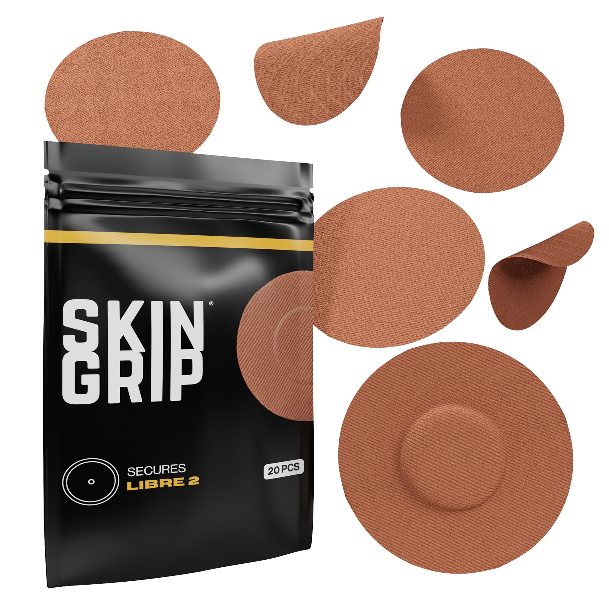 Skin Grip Freestyle Libre 2 & Lingo Patches - 20 Pack, Waterproof CGM ...