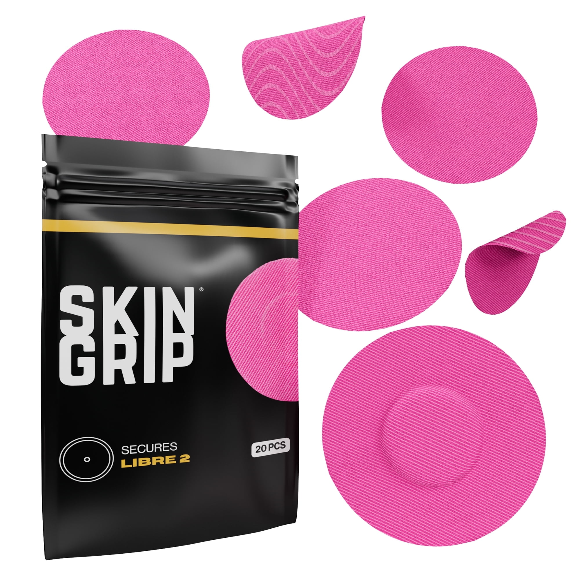Skin Grip Freestyle Libre 2 & Lingo Patches - 20 Pack, Waterproof CGM ...