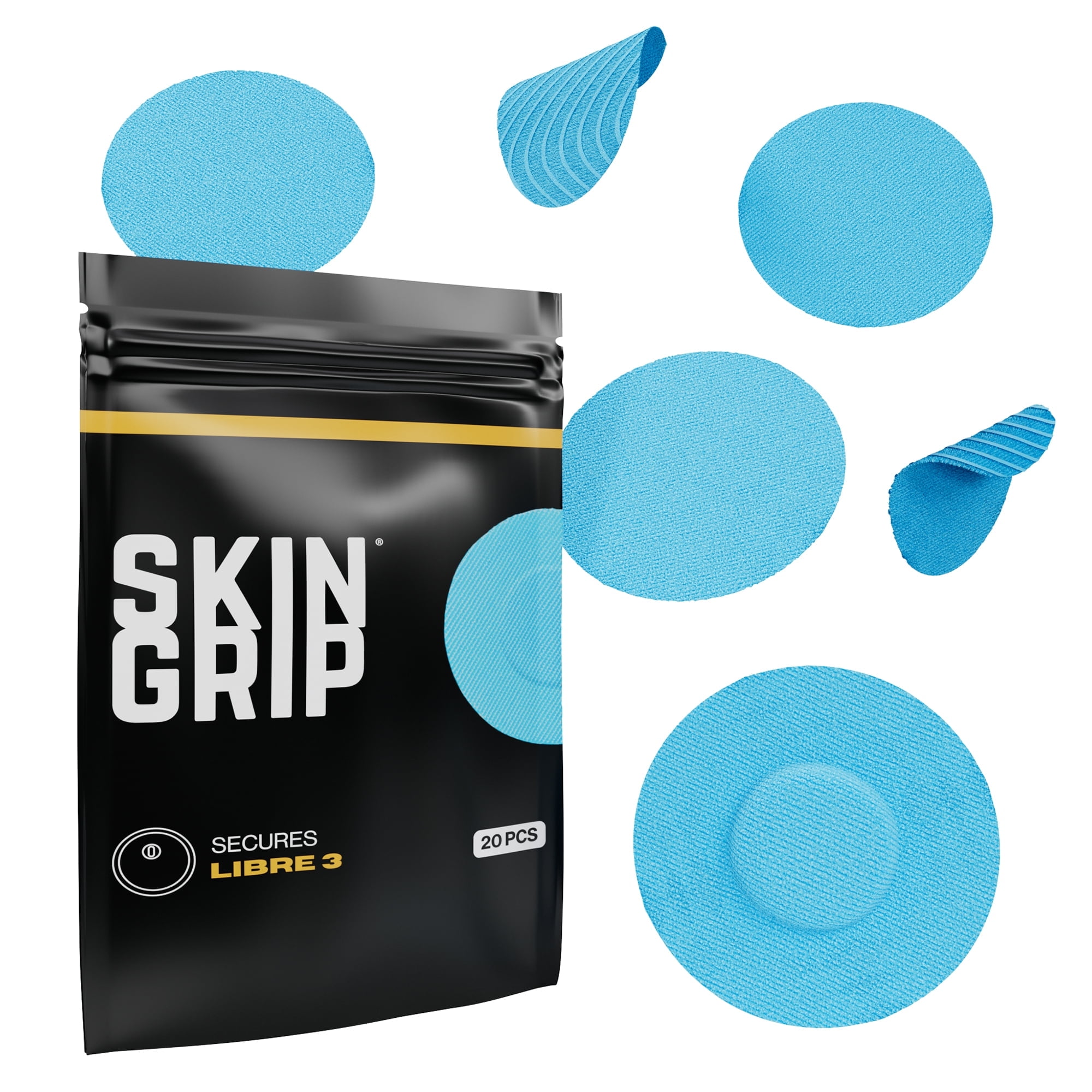 Skin Grip Freestyle Libre 3 Patches - 20 Pack, Waterproof CGM Glucose ...