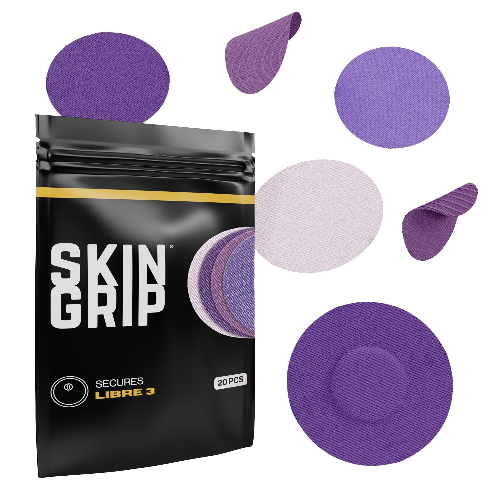 Skin Grip Freestyle Libre 3 Patches - 20 Pack, Waterproof CGM Glucose ...