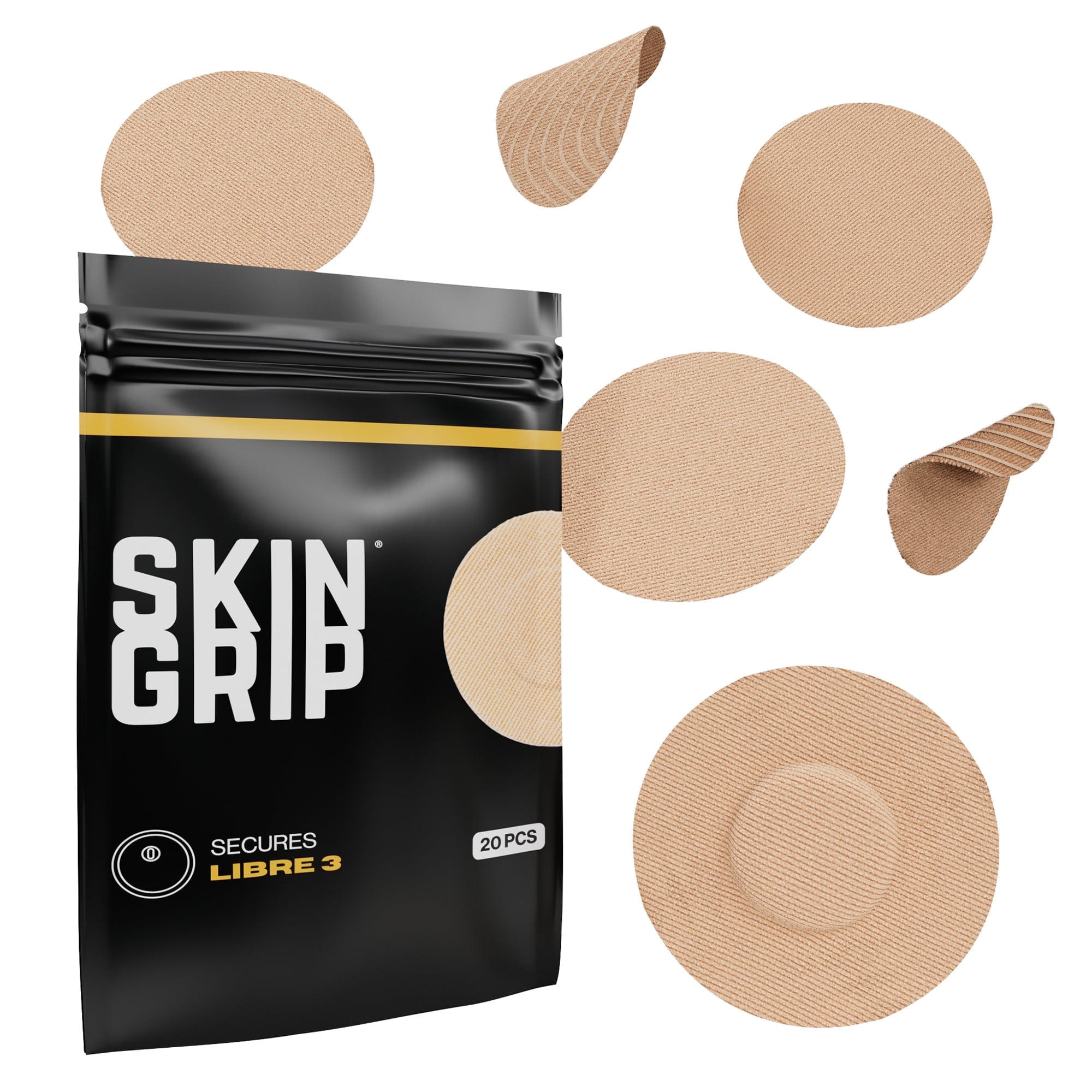 Skin Grip Freestyle Libre 3 Patches - 20 Pack, Waterproof CGM Glucose ...