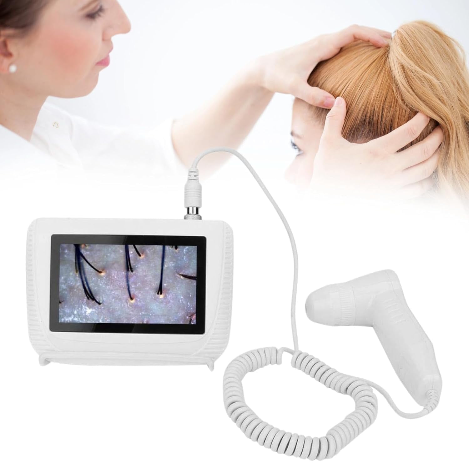 Skin Hair Analyzer, Skin Diagnosis Hair Analyzer with 5 Inch LCD Screen, Digital Skin Detector ...
