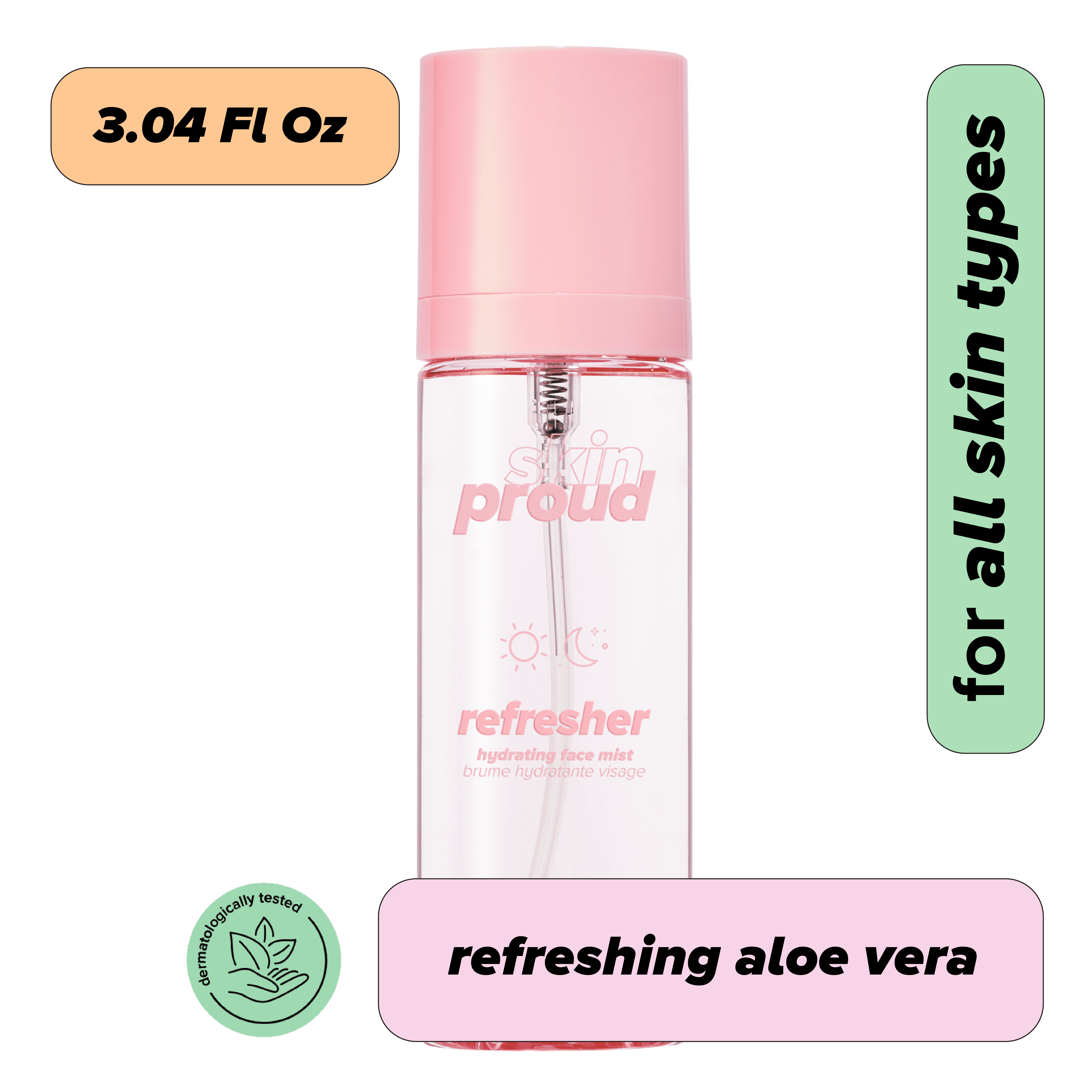 Skin Proud Refresher, Hydrating Rose Water Facial Toner Spray Mist, for ...