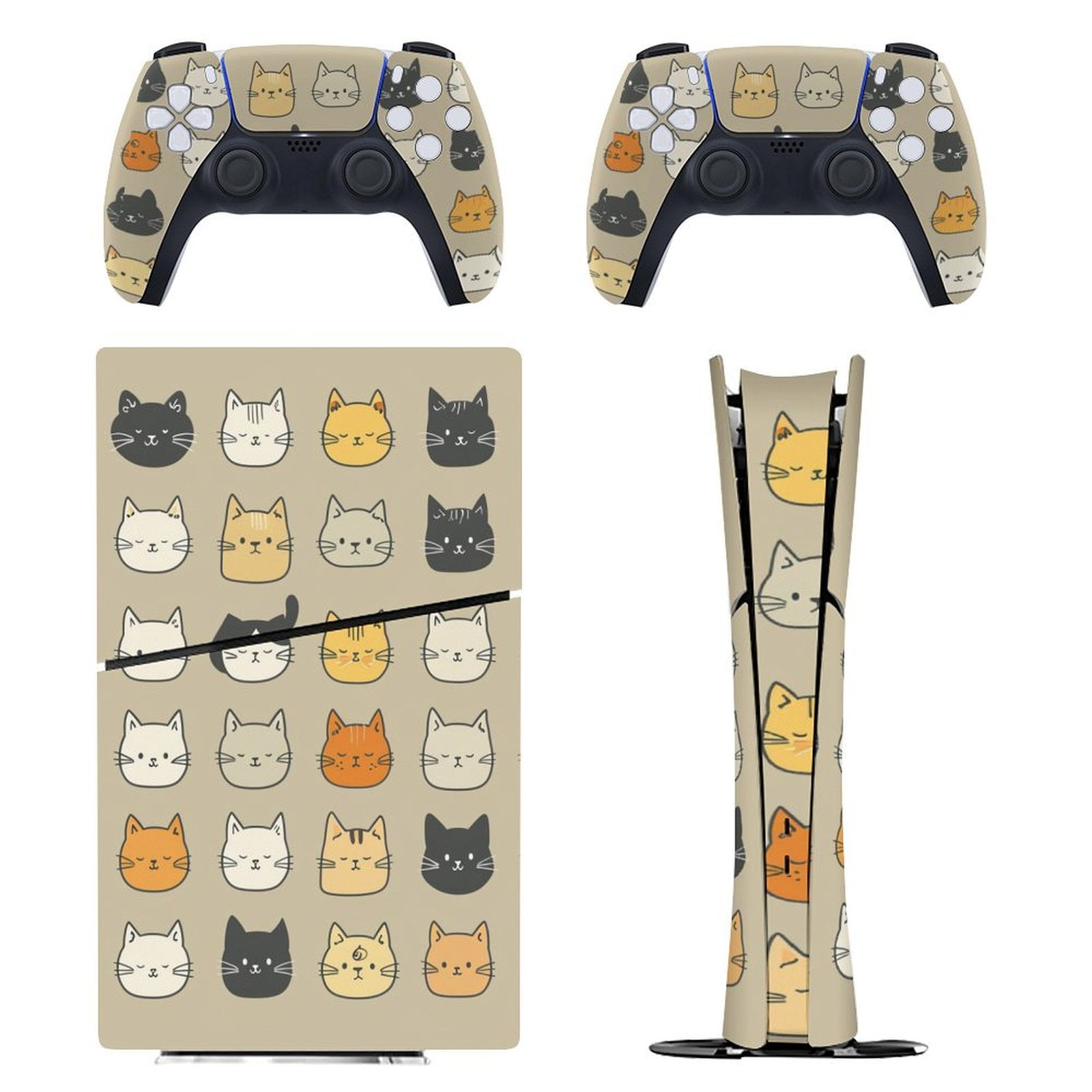 Skin Sticker for PS5 Slim Standard PS5 Pro Disc Digital Edition Console and Controllers Decals ...