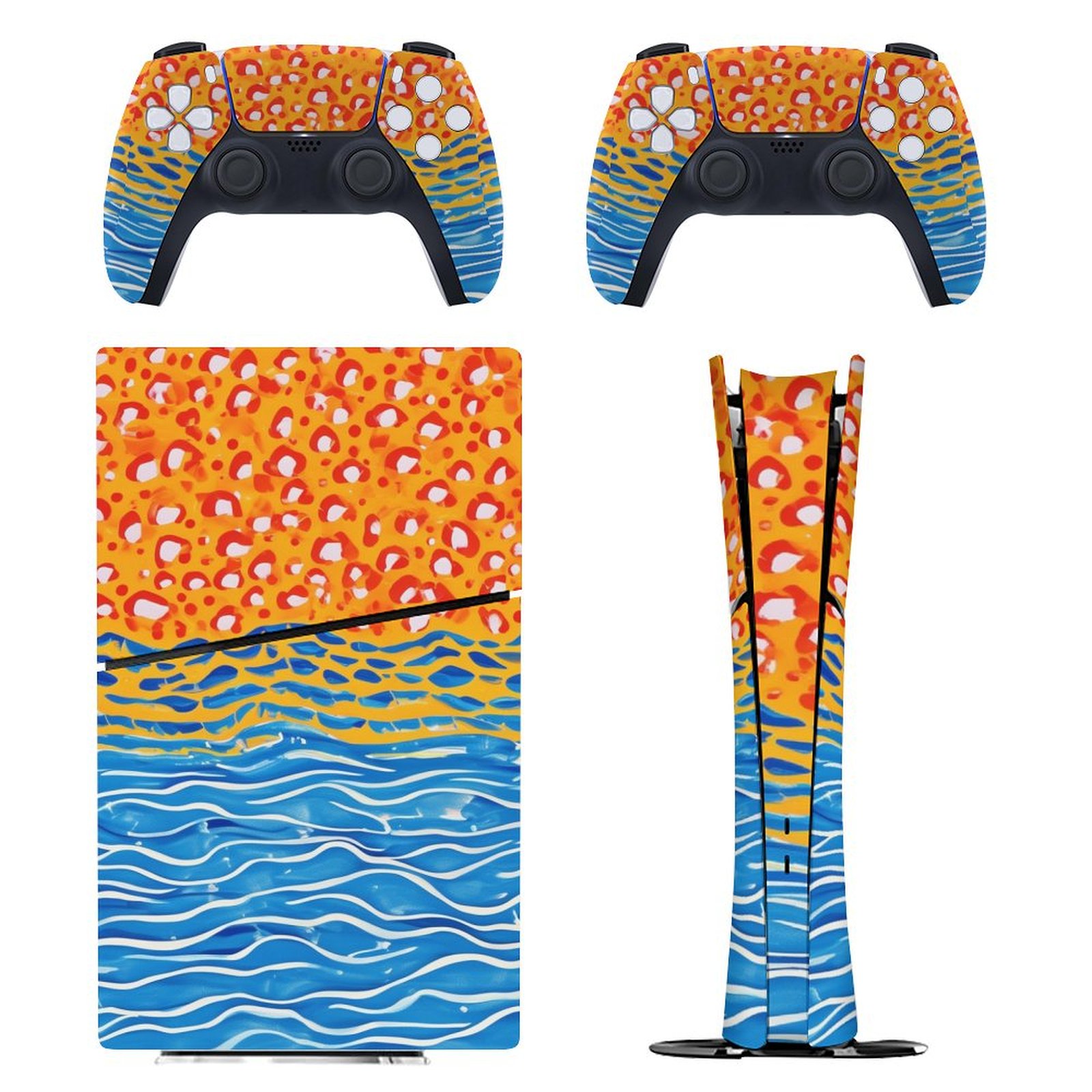 Skin Sticker for PS5 Slim Standard PS5 Pro Disc Digital Edition Console and Controllers Decals ...