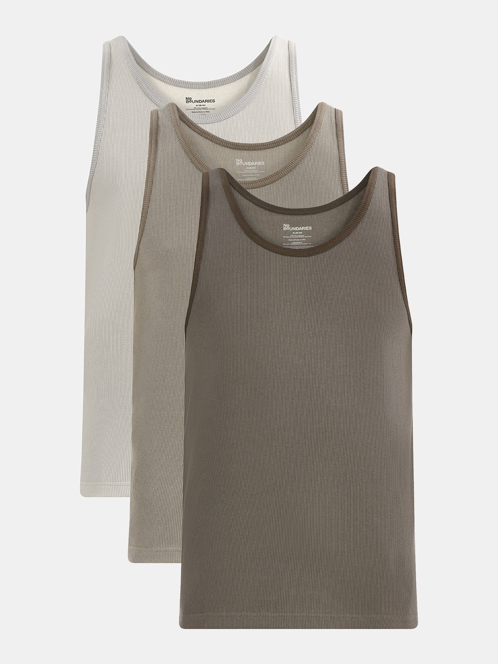 No Boundaries Skin Tone Basic Tank Top, 3-Pack, Men's - Walmart.com