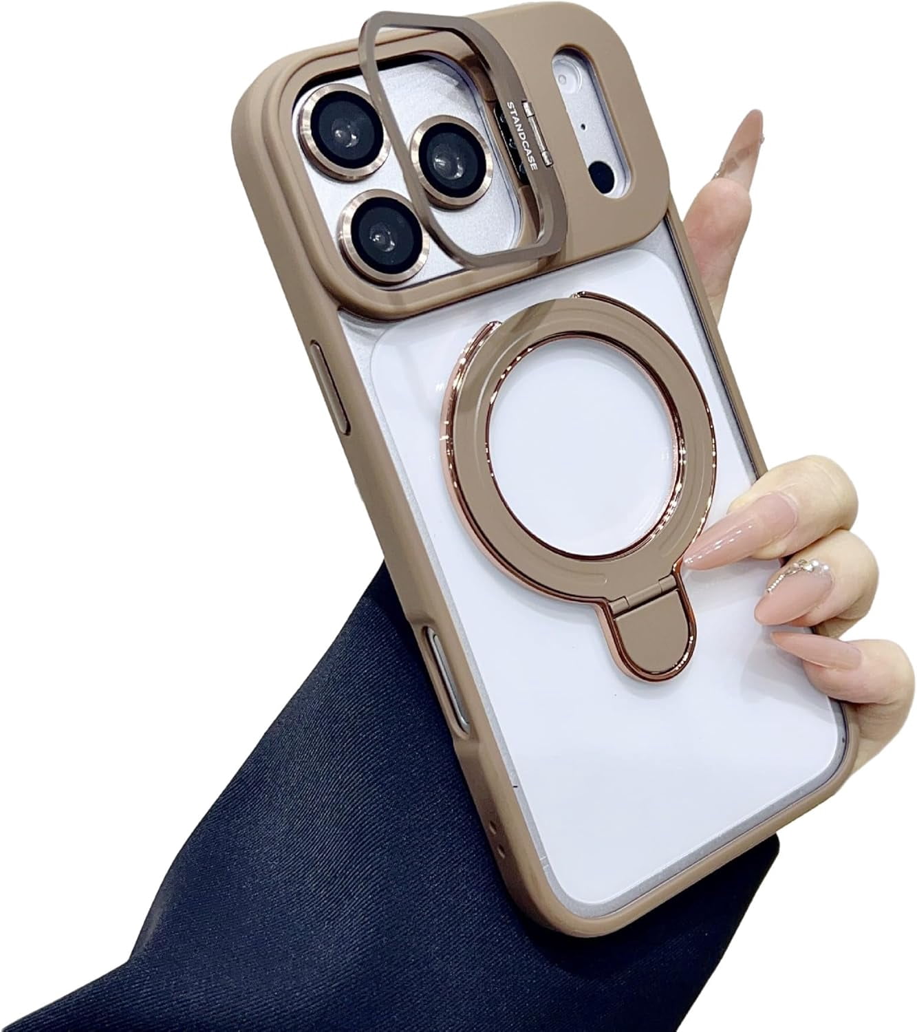Skin Touch Feel Camera Bracket Ring Holder Magnetic Phone Case for ...