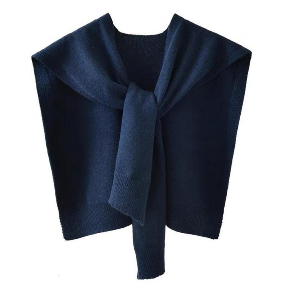 Skin-Touching Versatile Lady Knitted Thin Shoulder Shawl Fake Lapel ...