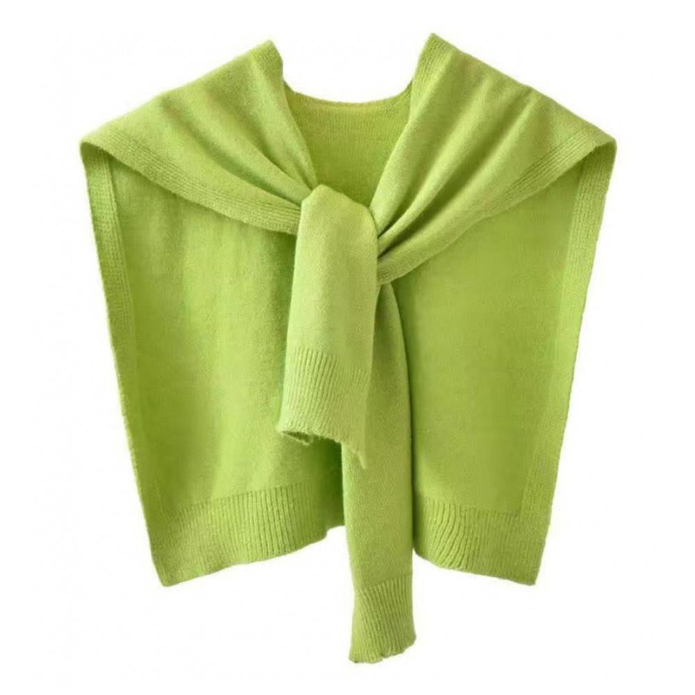 Skin-Touching Versatile Lady Knitted Thin Shoulder Shawl Fake Lapel ...