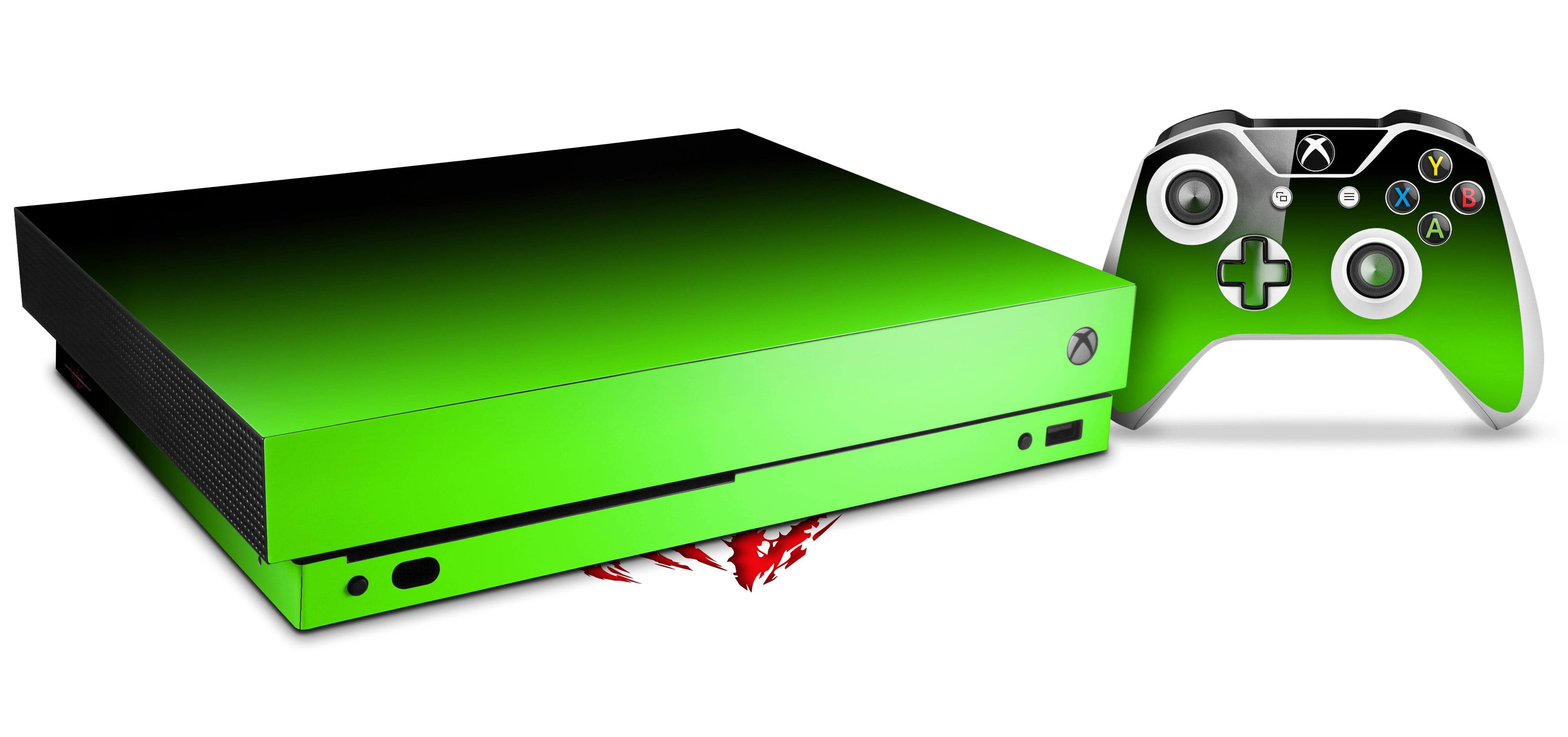 Skin Wrap for XBOX One X Console and Controller Smooth Fades Green ...