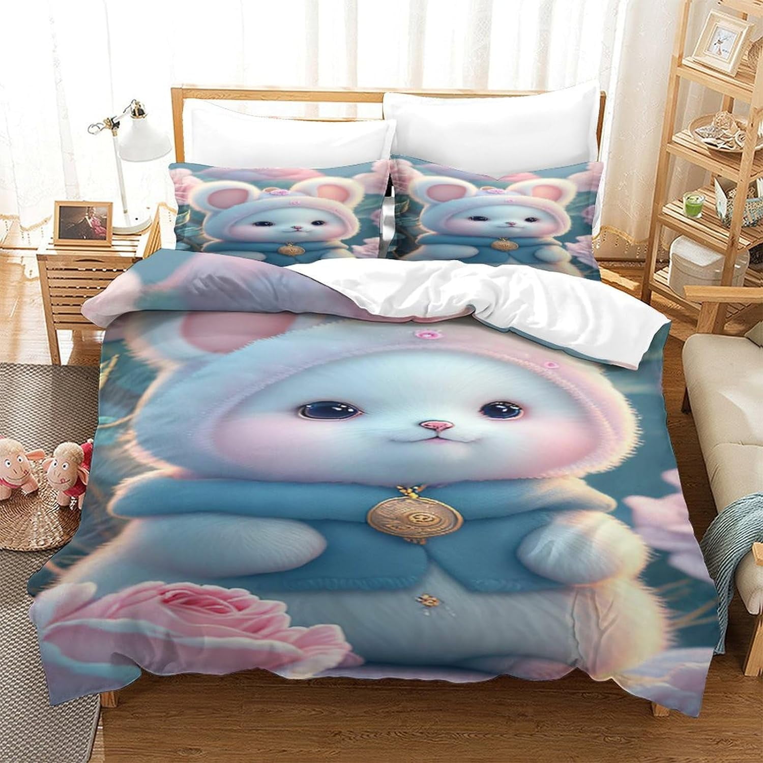 Skin-friendly Cuddly black-bear Bedding Set Cozy Quilt Cover 3D Printed ...