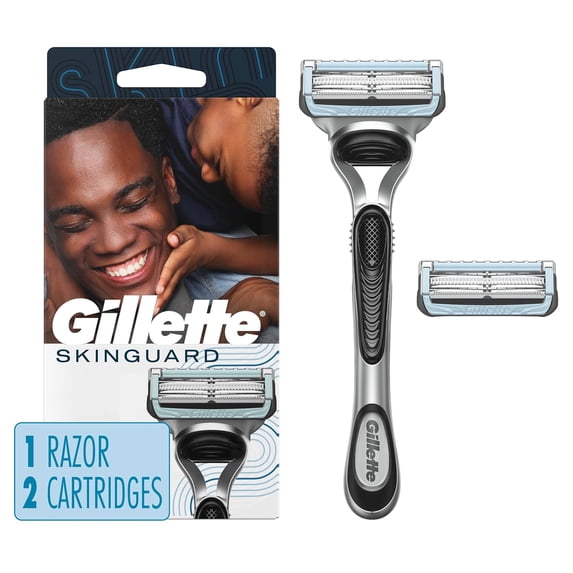 SkinGuard Razors for Men, 1 Razor Handle and 2 Blade Refills, Designed ...