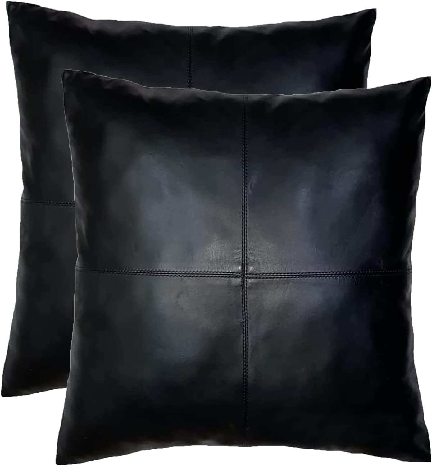 SkinOutfit Genuine Leather Pillow Cover Sofa Cushion Case - Decorative ...
