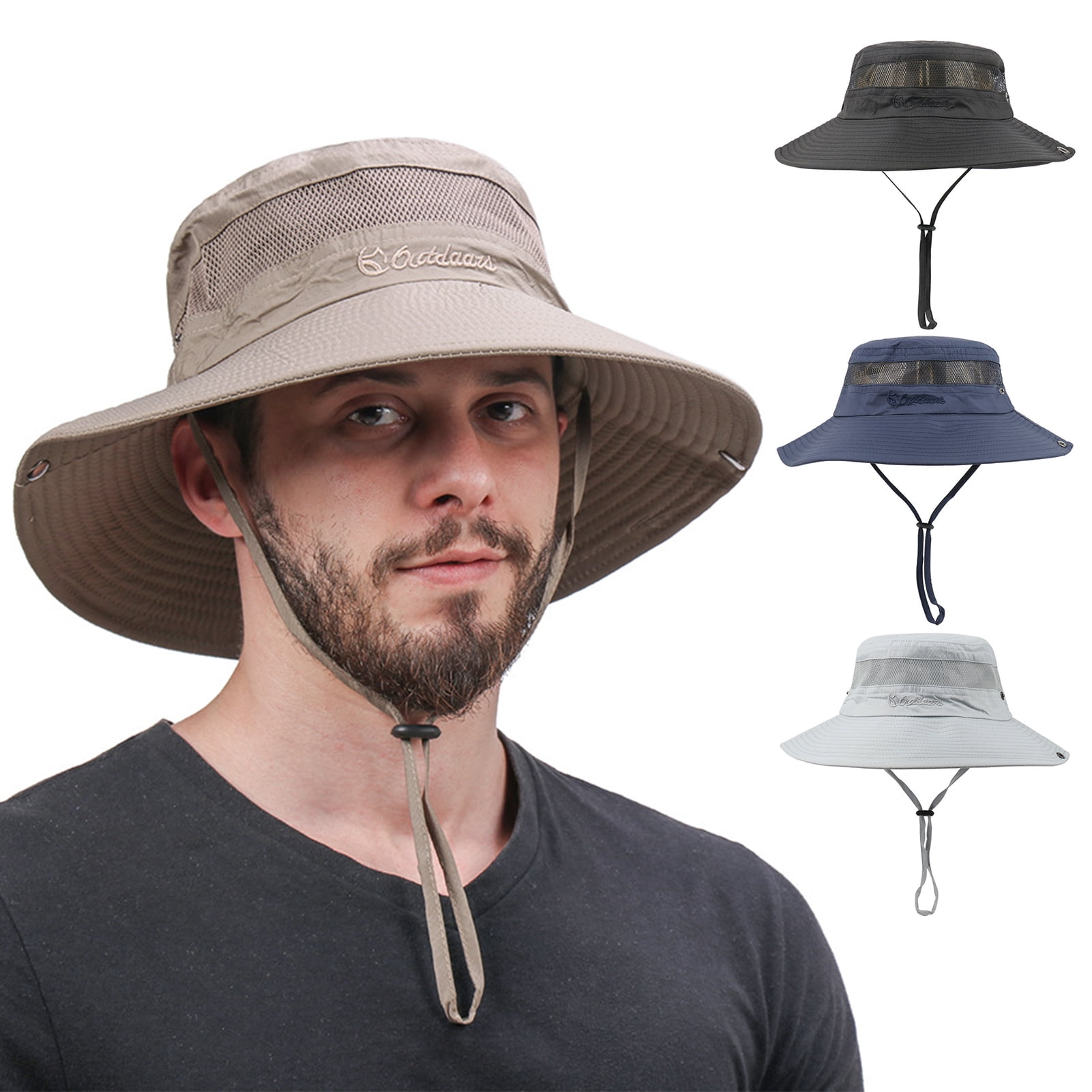 Skinada Men Women Outdoor Bucket Hat Boonie Hat UV Protection Sun Hat ...