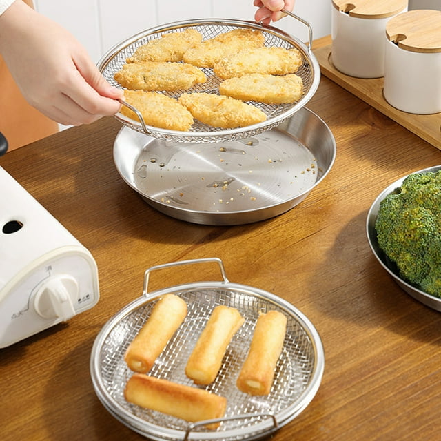 Skinada Stainless Steel Mesh Net Strainer Basket,Oil Draining Pan, for ...