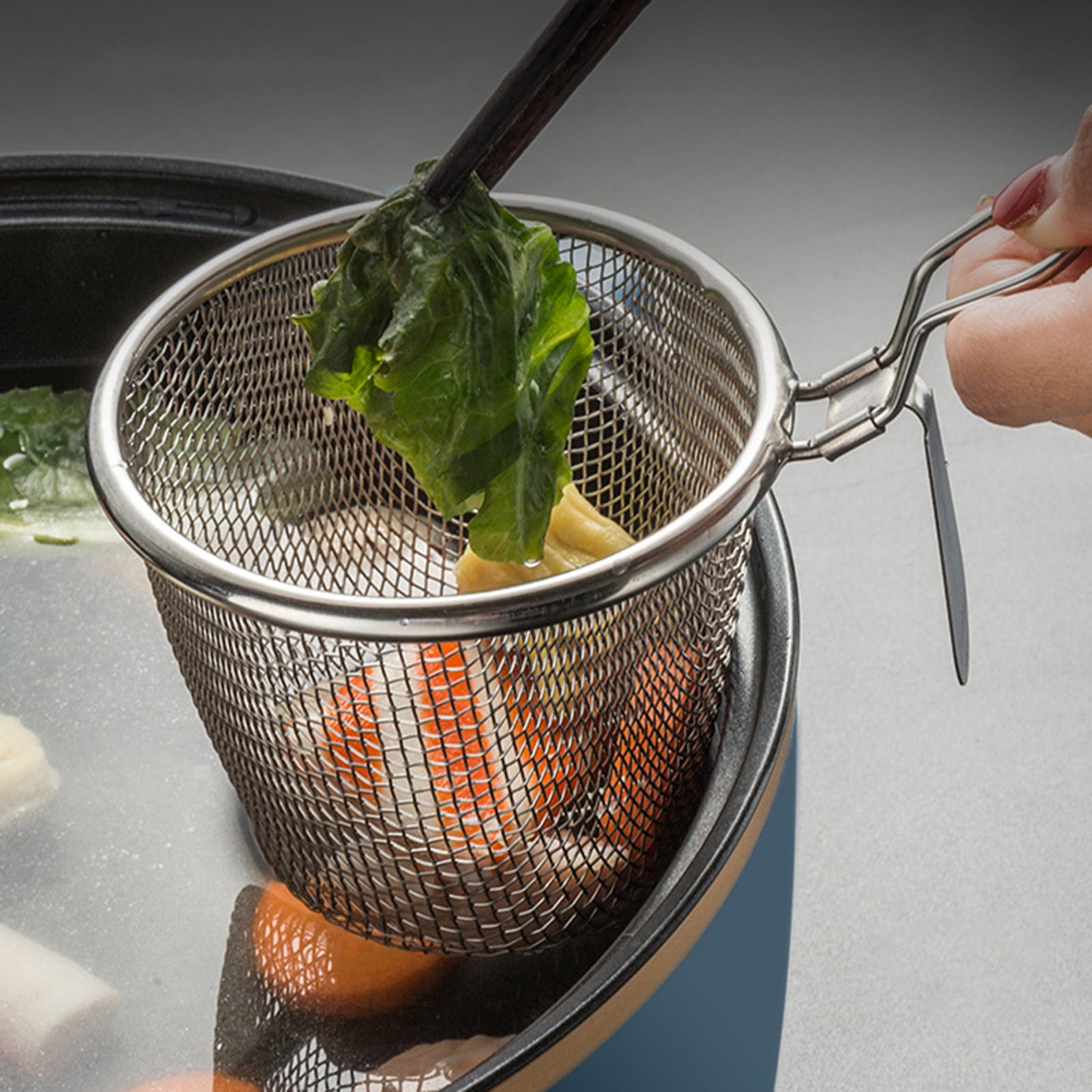 Skinada Stainless Steel Pasta Strainer Basket For Boiling Food ...