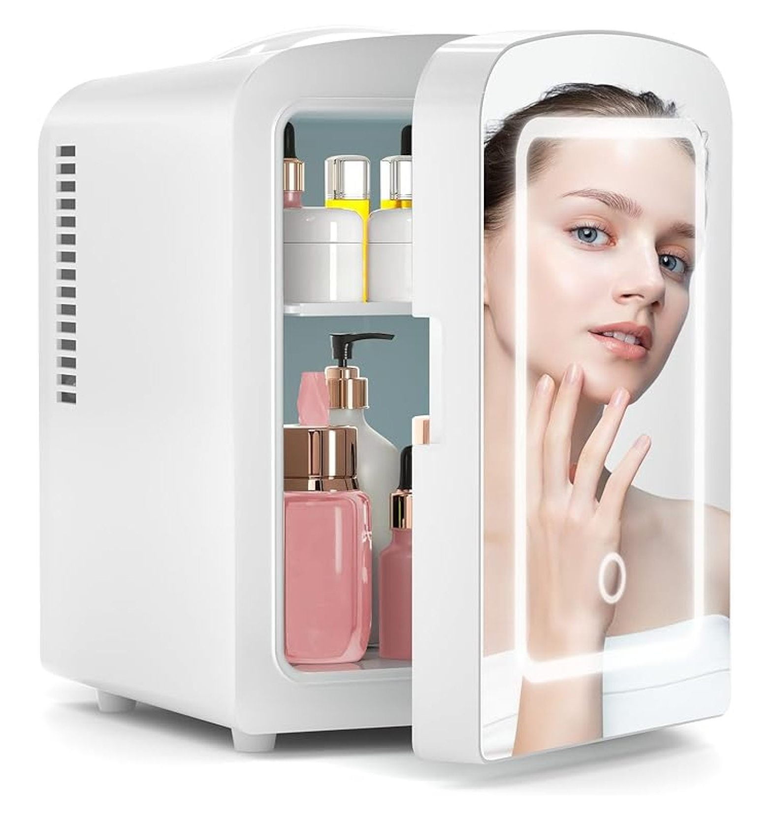 Skincare Mini Fridge With Dimmable LED Mirror, 4L Mini Makeup ...
