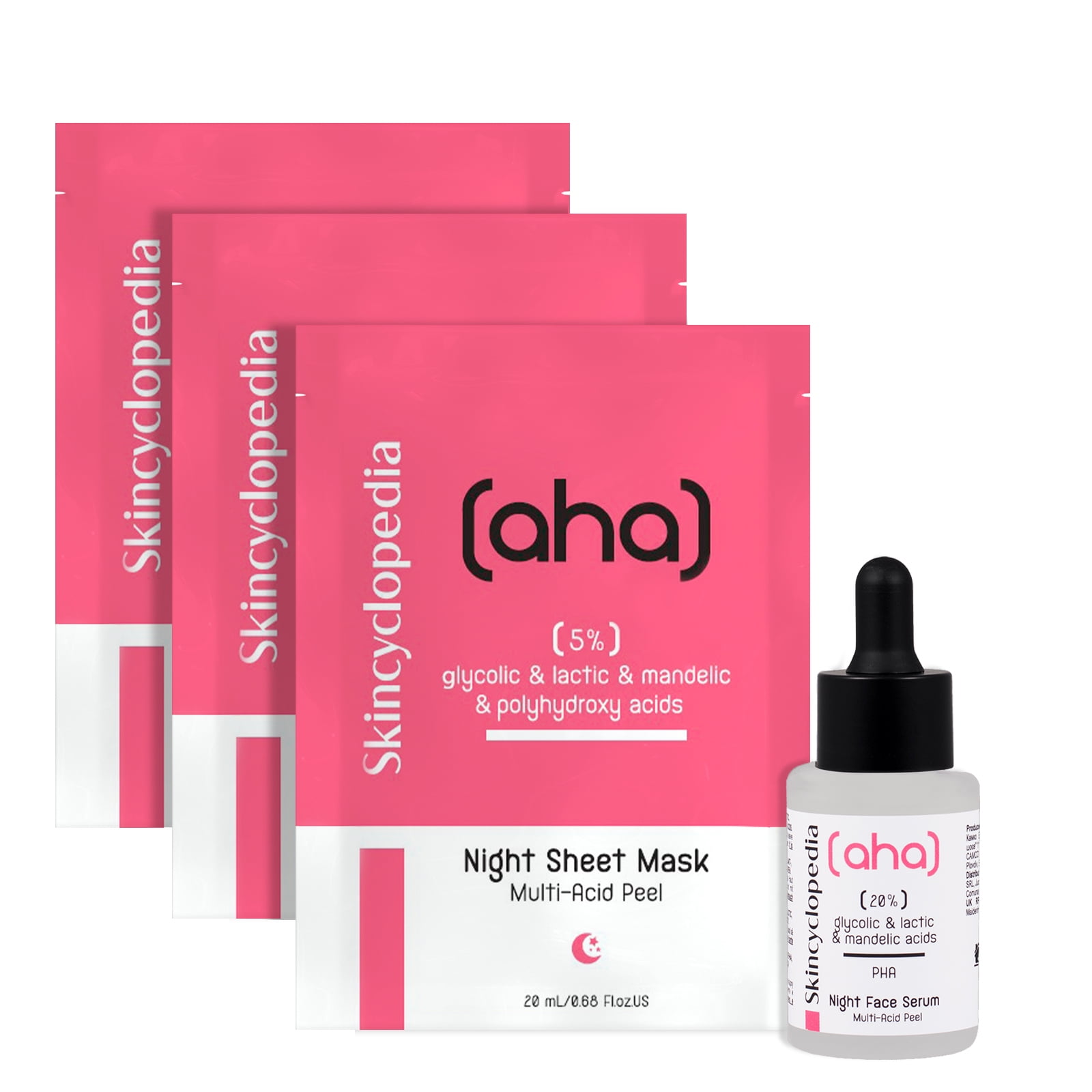 Skincyclopedia Facial Serum Treatment Set, Glycolic +Mandelic & Lactic ...