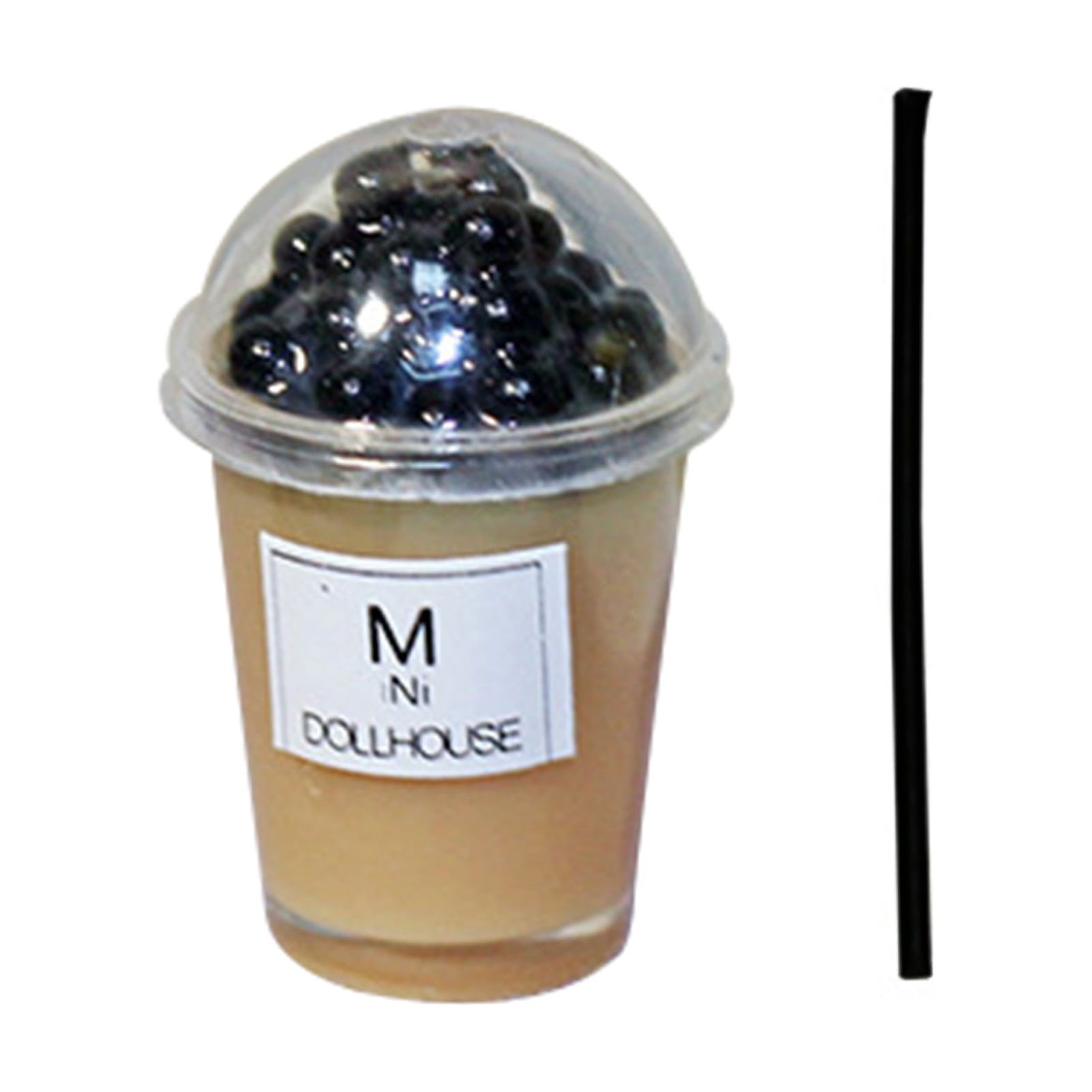 Skindy 1/12 Dollhouse Miniature Food Mini Latte Bubble Milk Tea Model ...