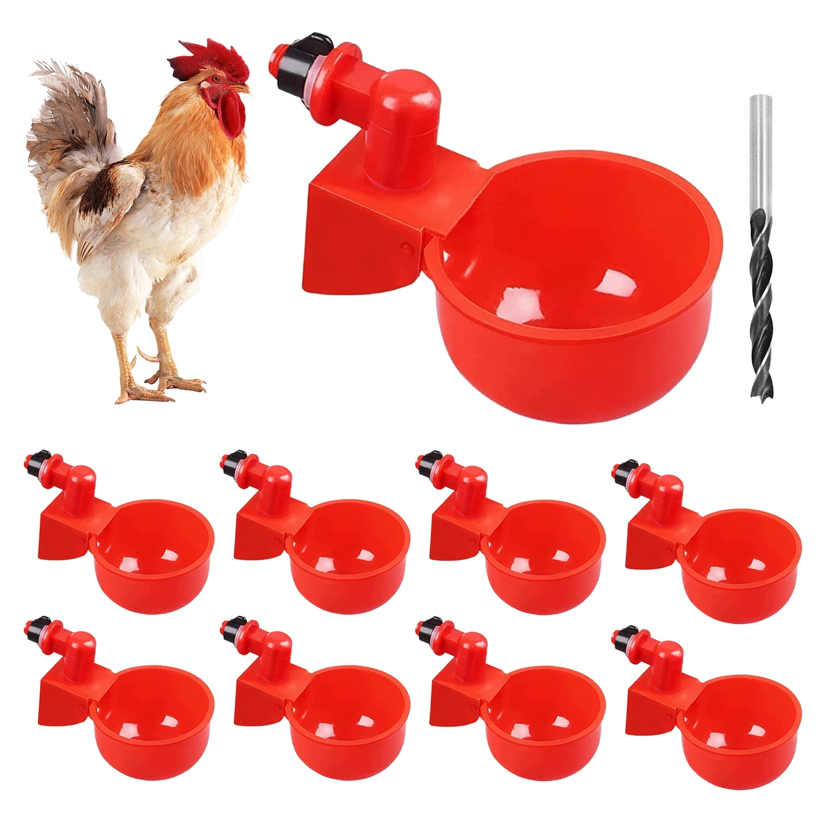 Skindy 9 Pack DIY Automatic Chicken Waterer Cups Filling Poultry ...