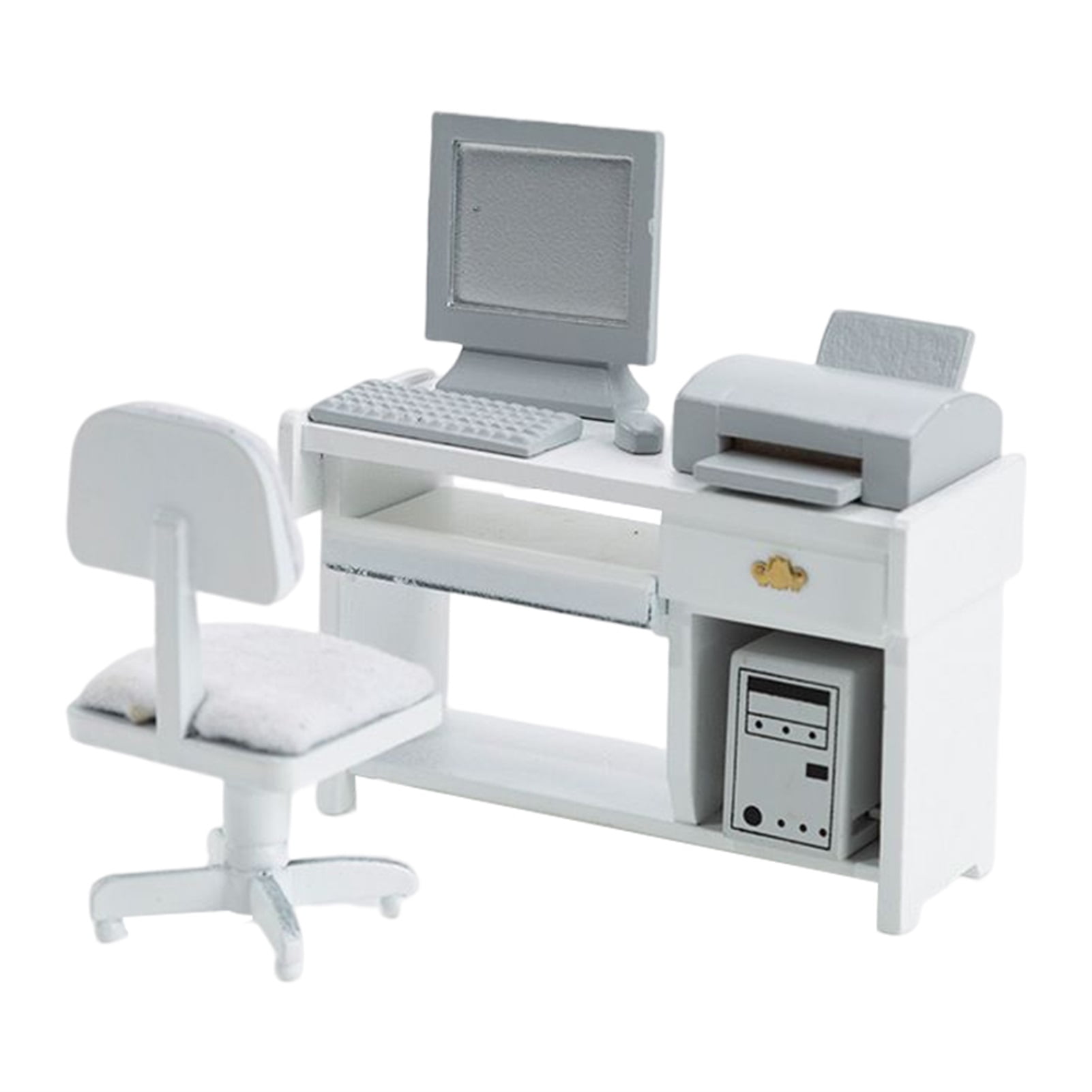 Skindy Cute Mini Dollhouse Study Desk - Universal Wooden Dollhouse ...