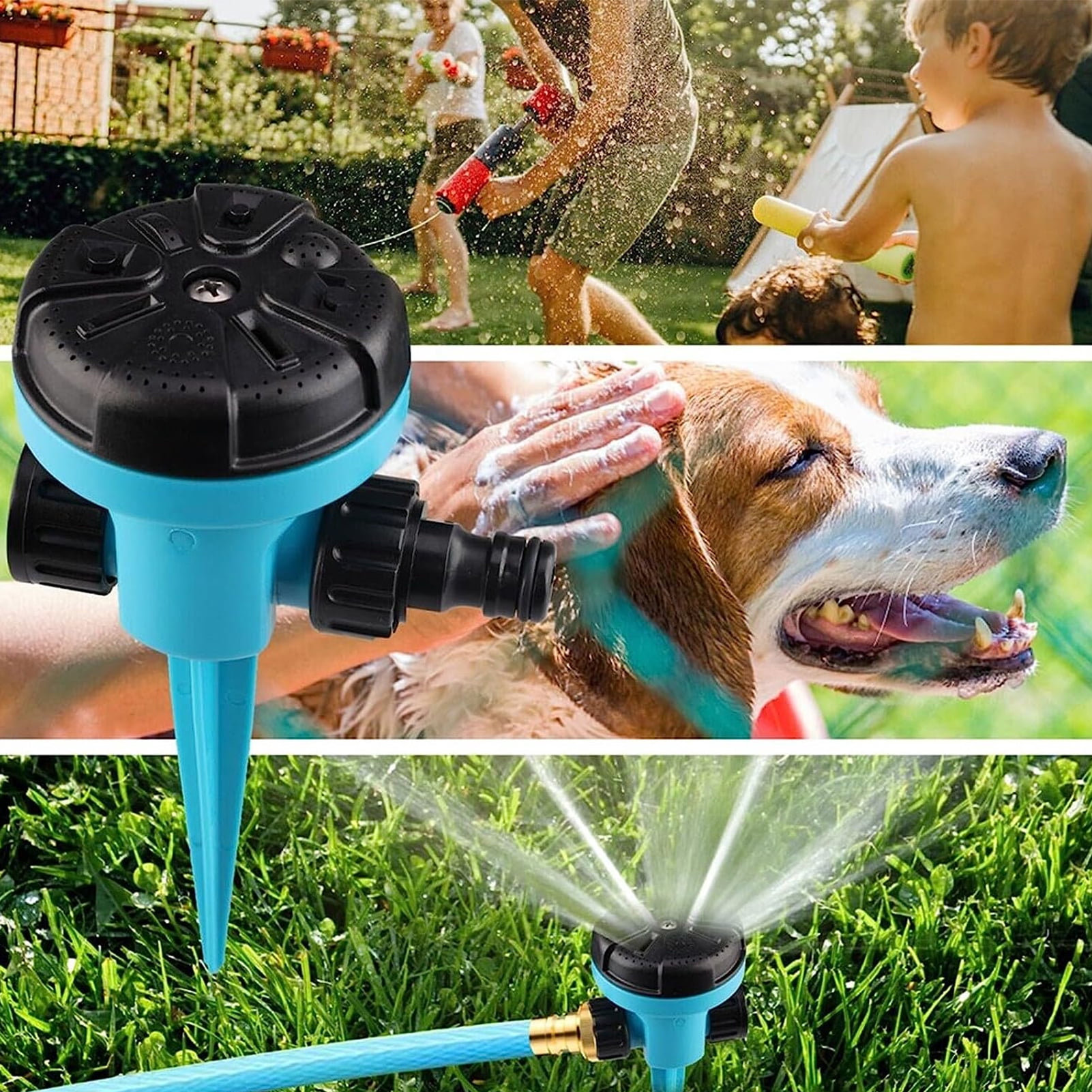 Skindy Lawn Sprinkler - 8 Mode Adjustable, Multi-Stage, Easy ...