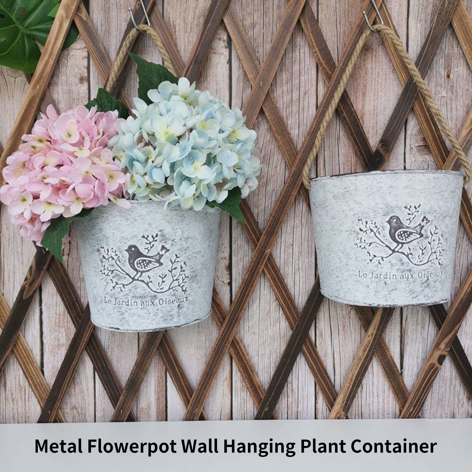 Skindy Retro Silver Metal Plant Hanger,Metal Wall and Ceiling Hanging ...