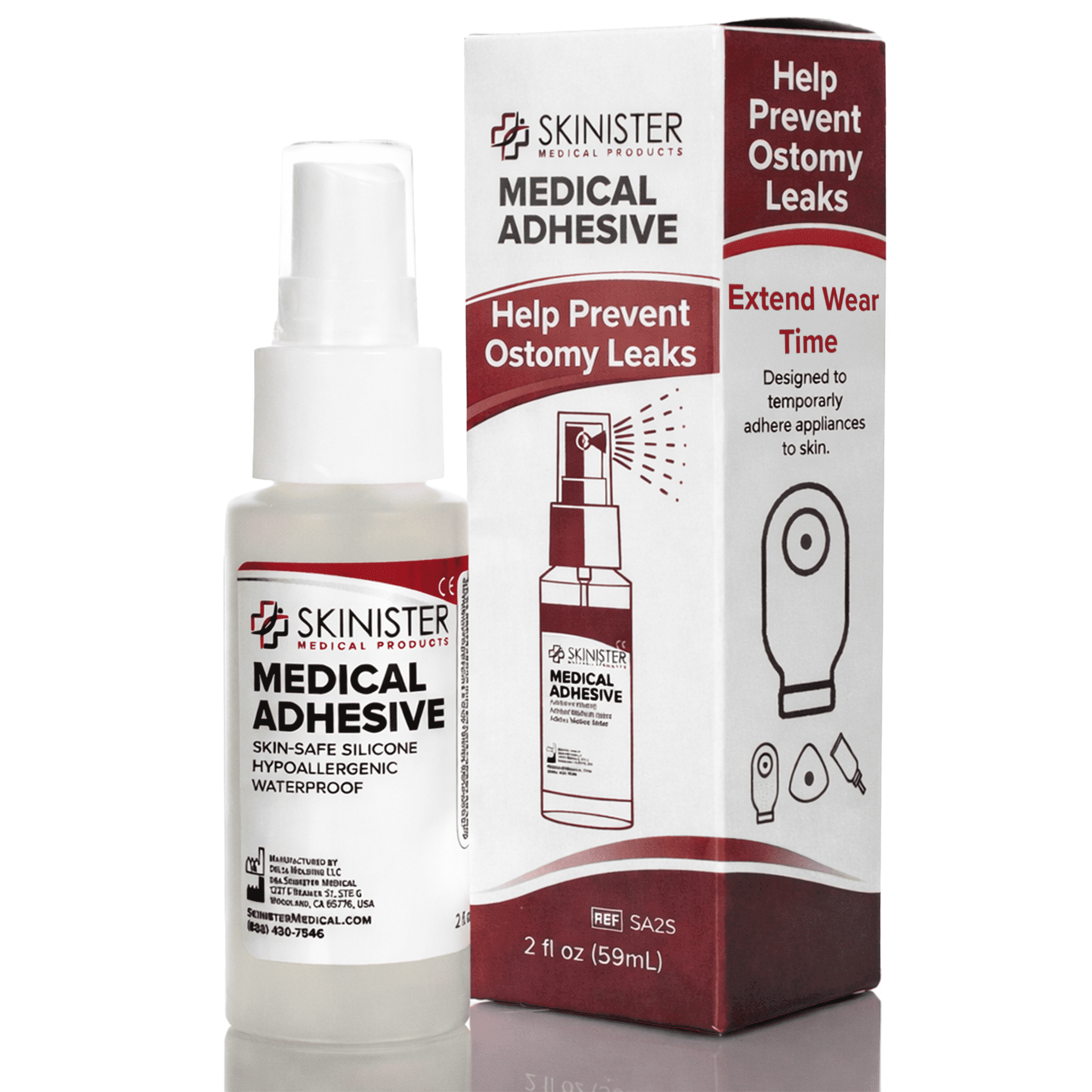 Skinister Medical Adhesive Spray, Silicone Skin Glue for Ostomy Bags ...